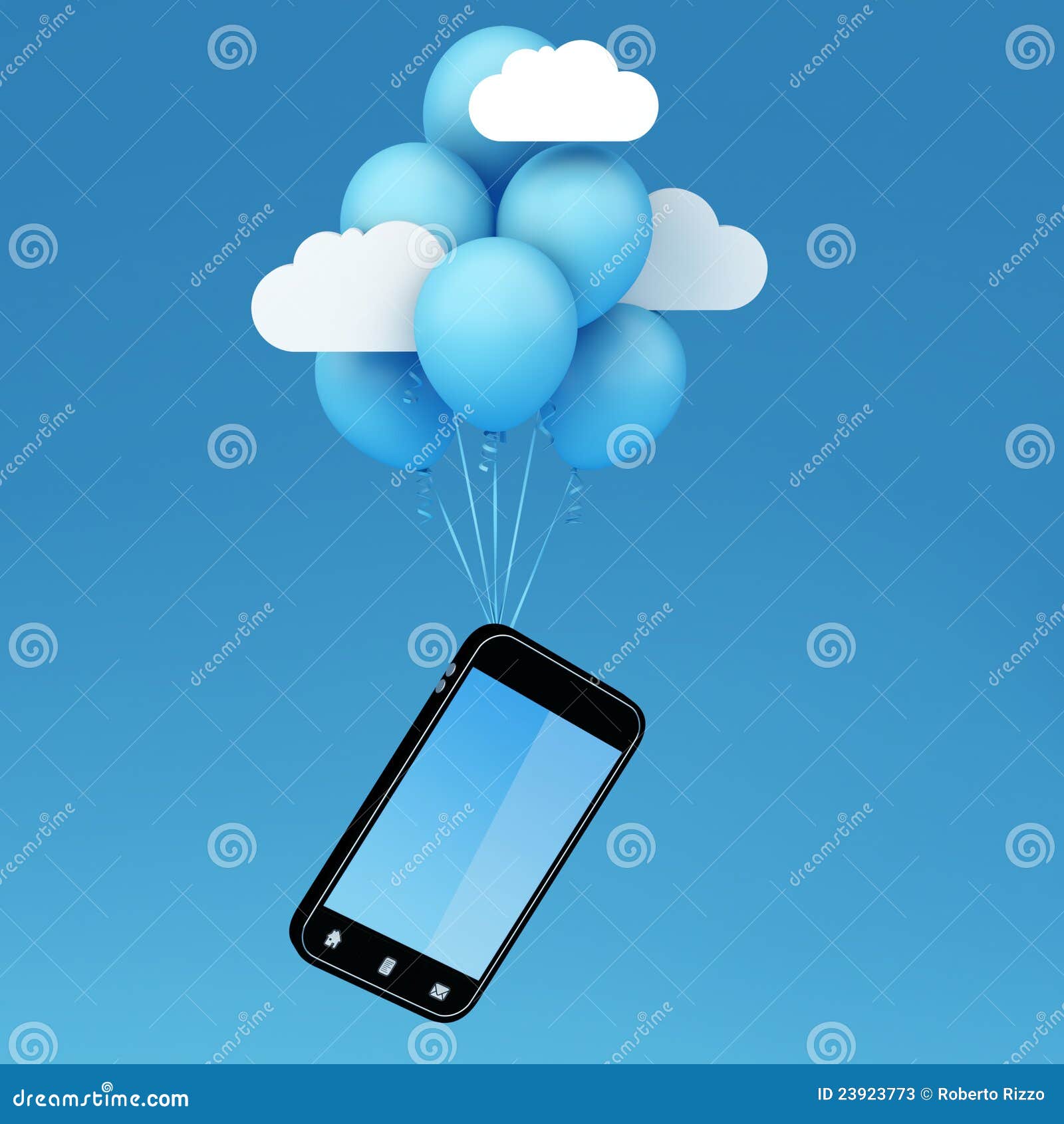 Flying smartphone stock image. Image of mobility, network - 23923773