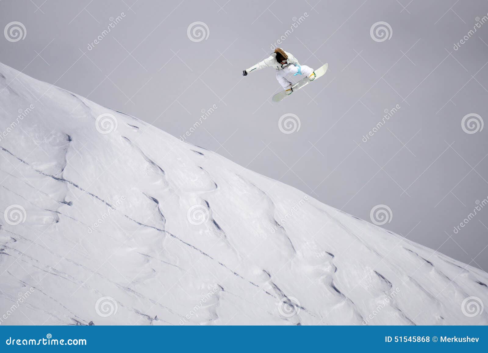 Flying Snowboarder on Mountains Stock Photo - Image of action ...
