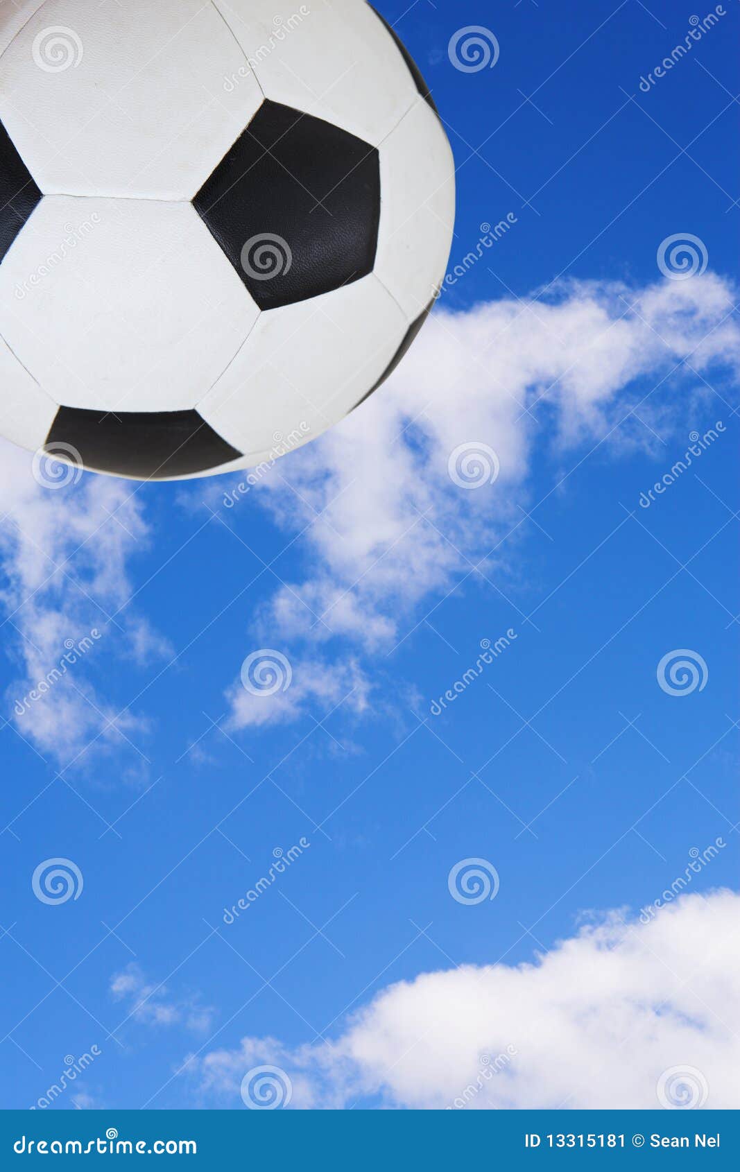 Flying soccer ball stock image. Image of patches, sport - 13315181