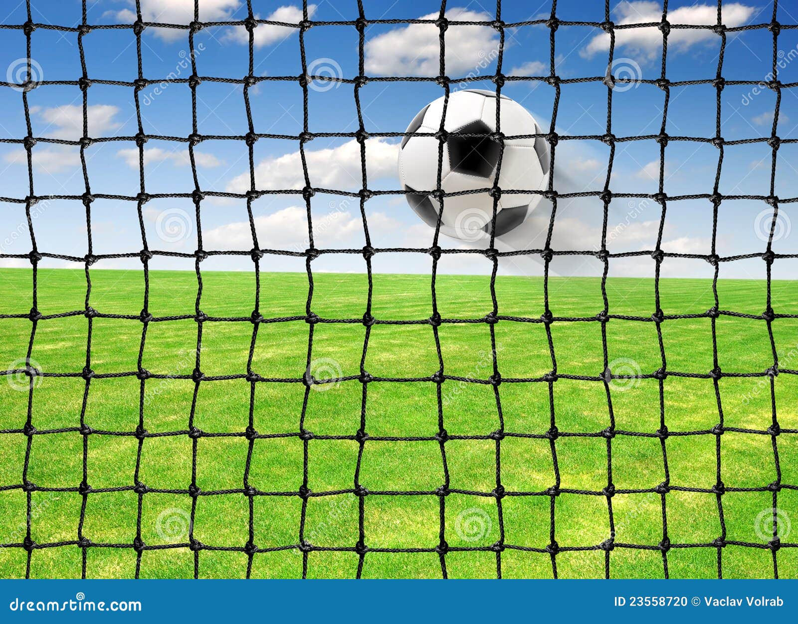 Flying Soccer ball stock photo. Image of soccer, clouds - 23558720