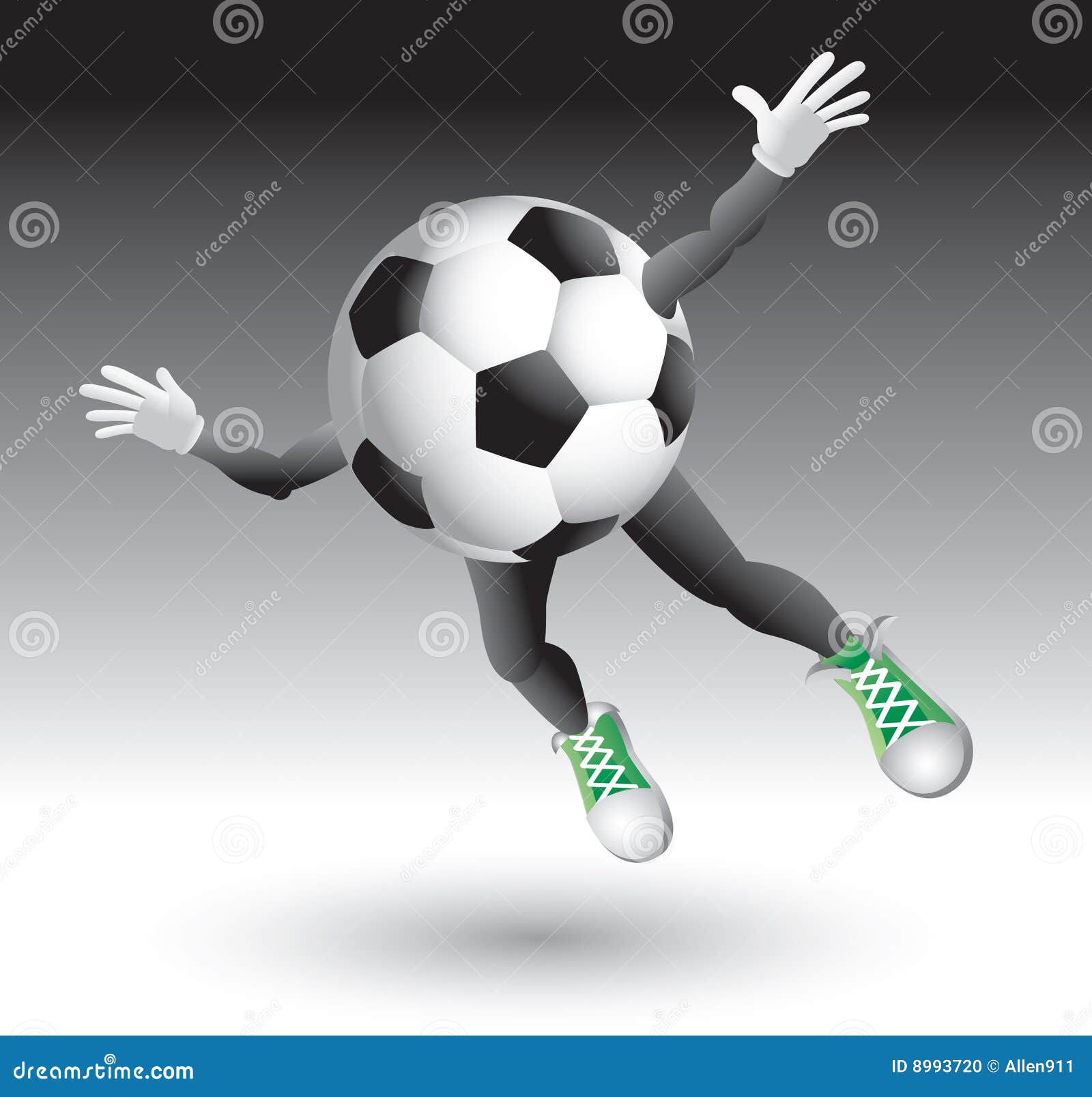 Flying Soccer Ball Character Stock Vector - Illustration of game ...