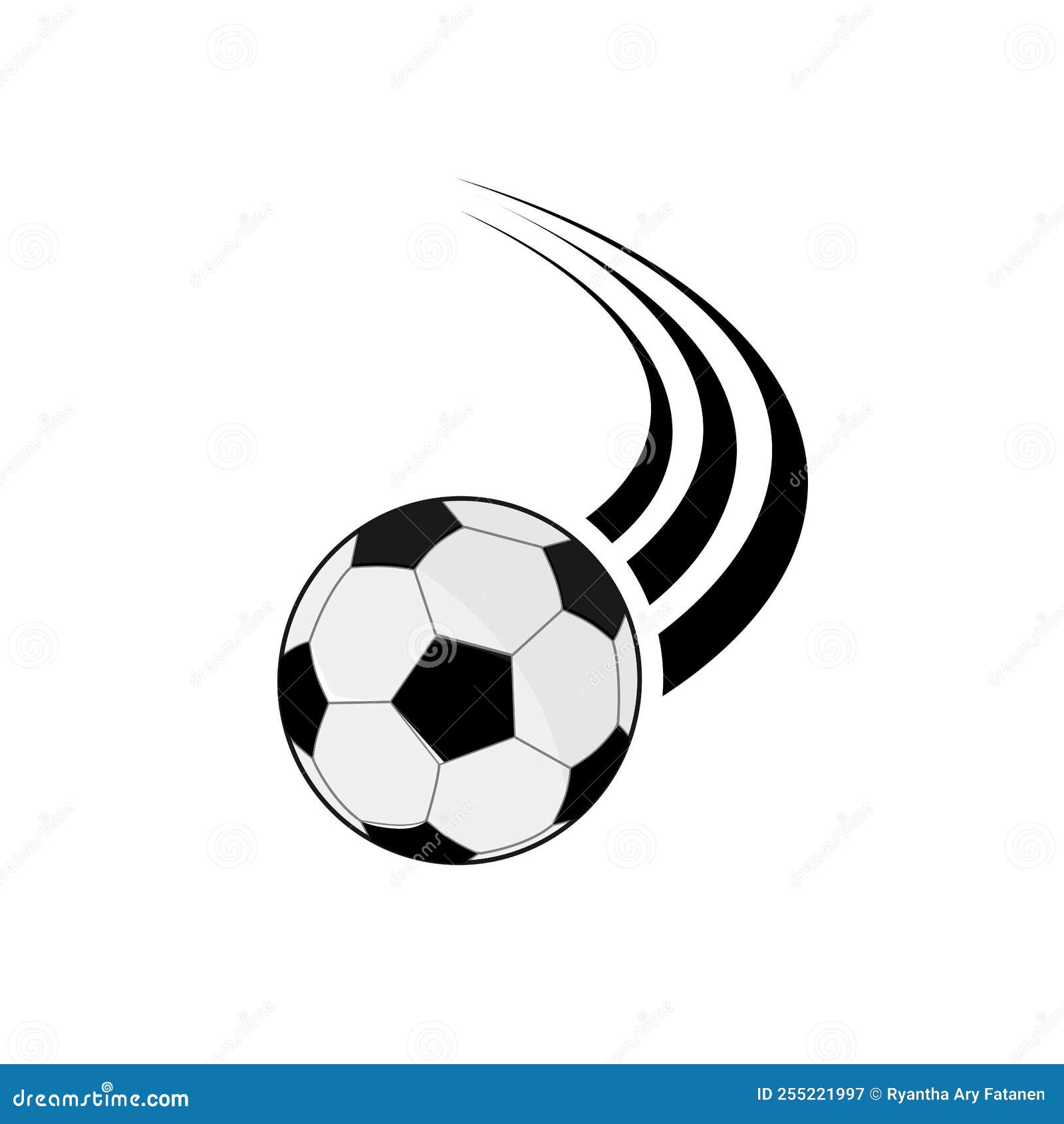 Flying Soccer Ball Vector Illustration. Stock Vector - Illustration of ...