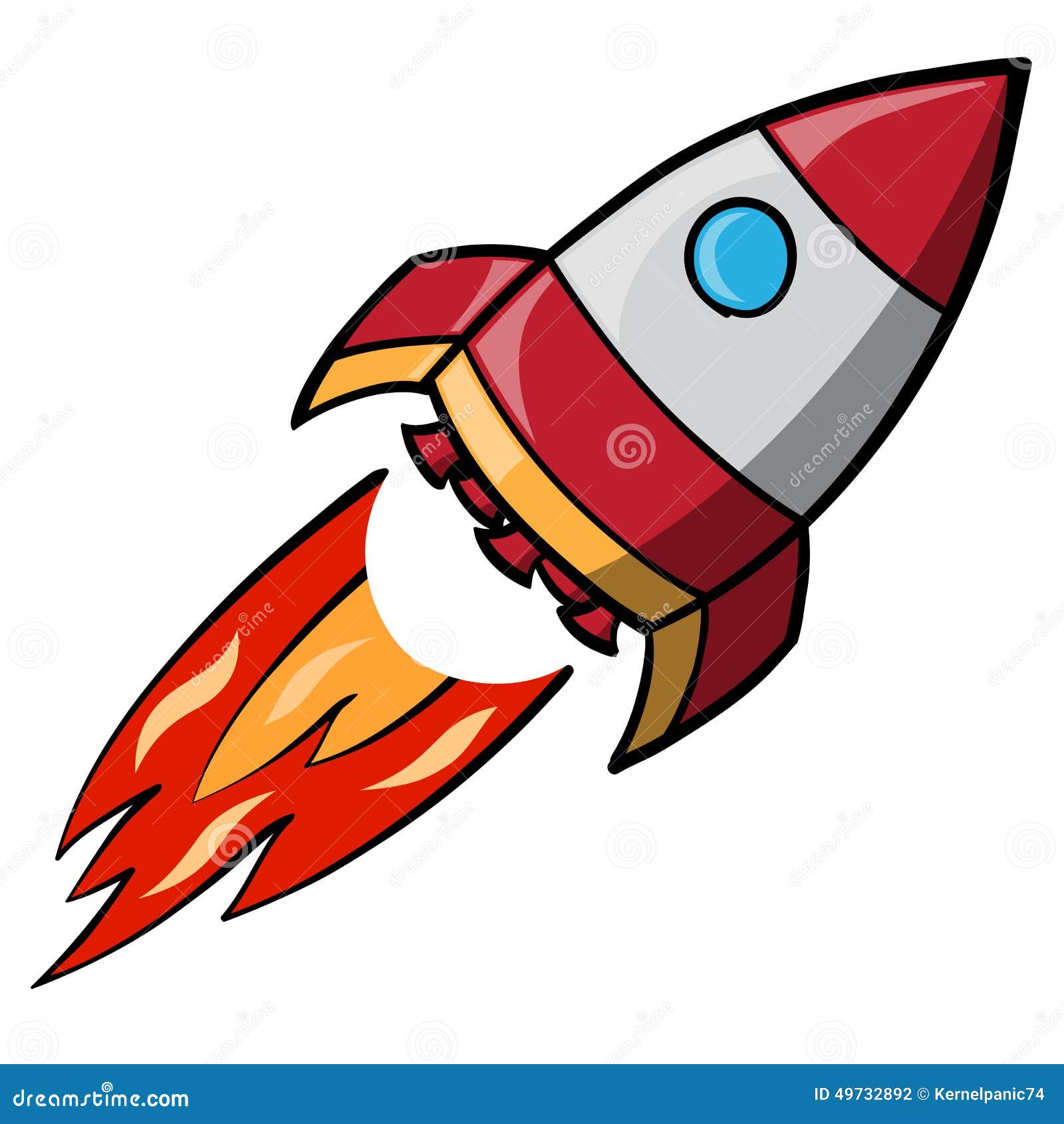 Flying Space Rocket Vector Illustration | CartoonDealer.com #67487408