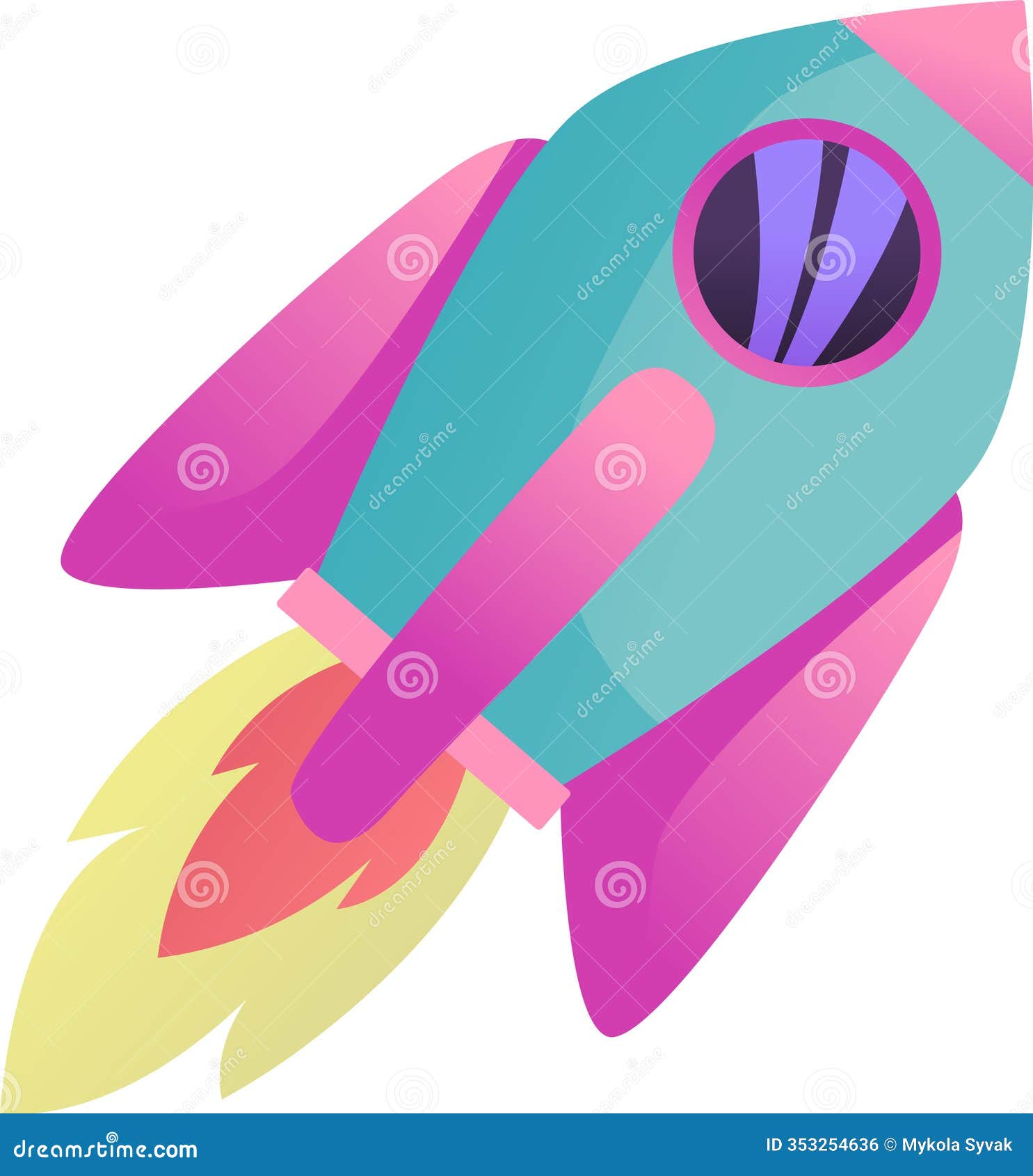 Flying Space Rocket Ship stock illustration. Illustration of vector ...