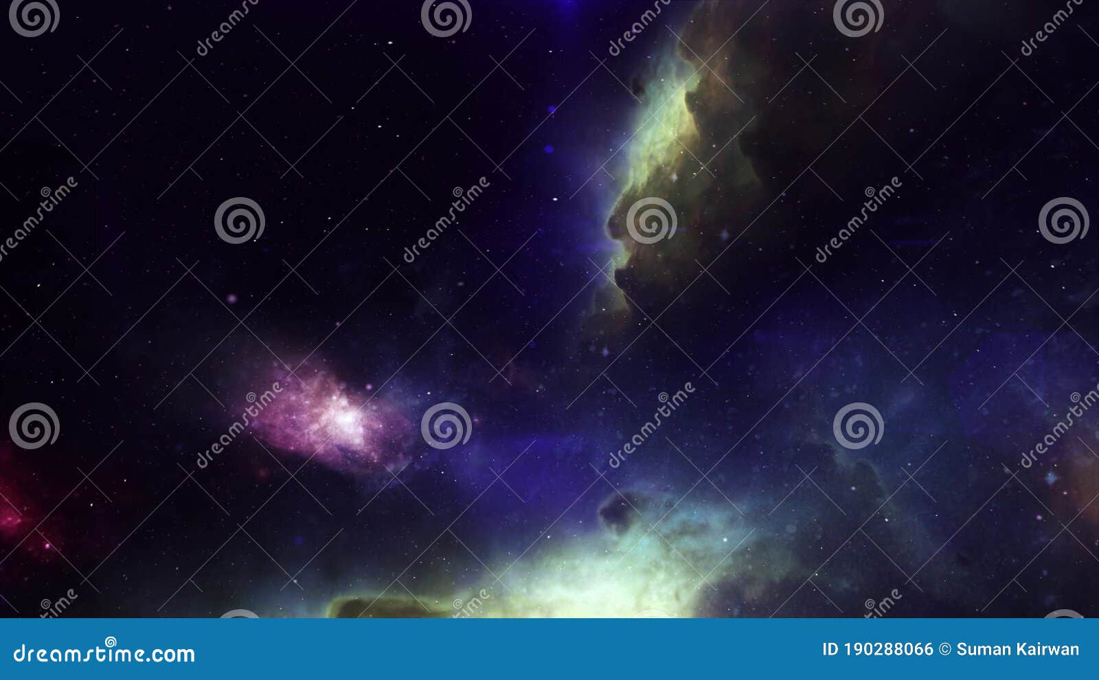 Flying in Space through Stars and Gas Cloud Cosmic Nebulas, Star Fields ...