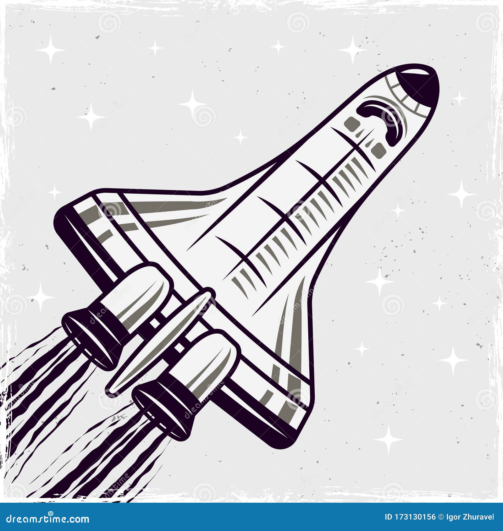 Flying Spacecraft Vector Illustration Isolated Stock Vector ...