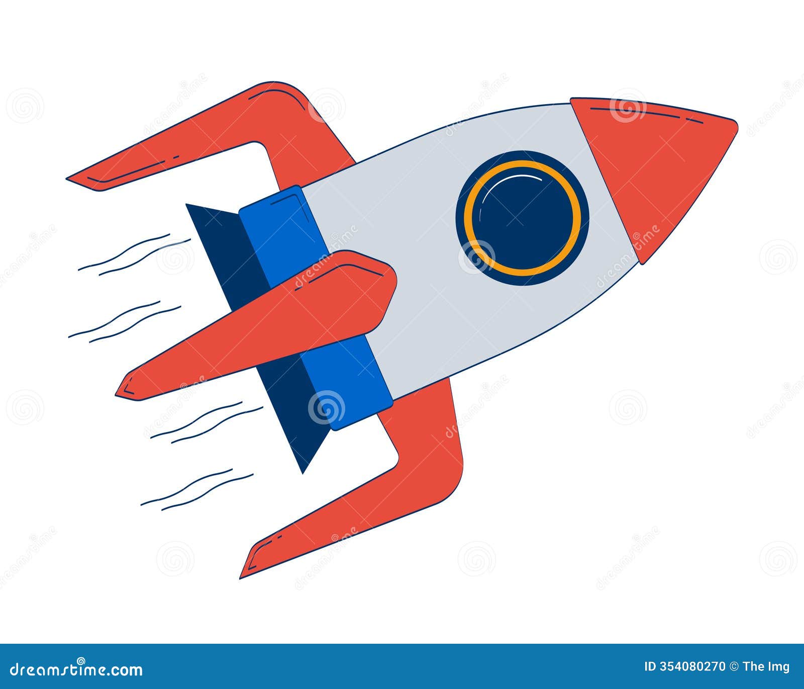 Flying Spaceship 2D Doodle Object Stock Illustration - Illustration of ...