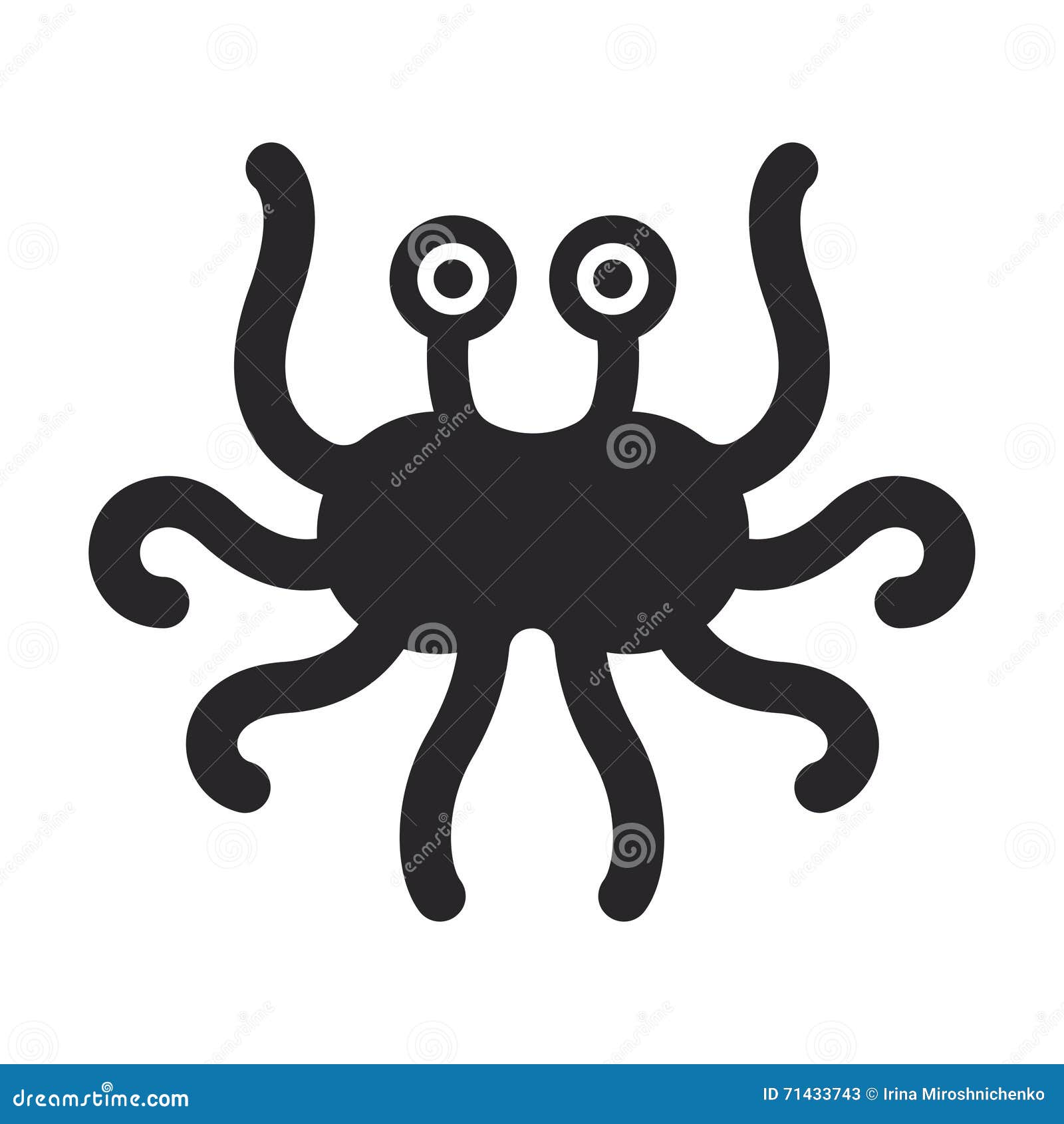 Flying Spaghetti Monster Color Sketch Engraving Cartoon Vector ...