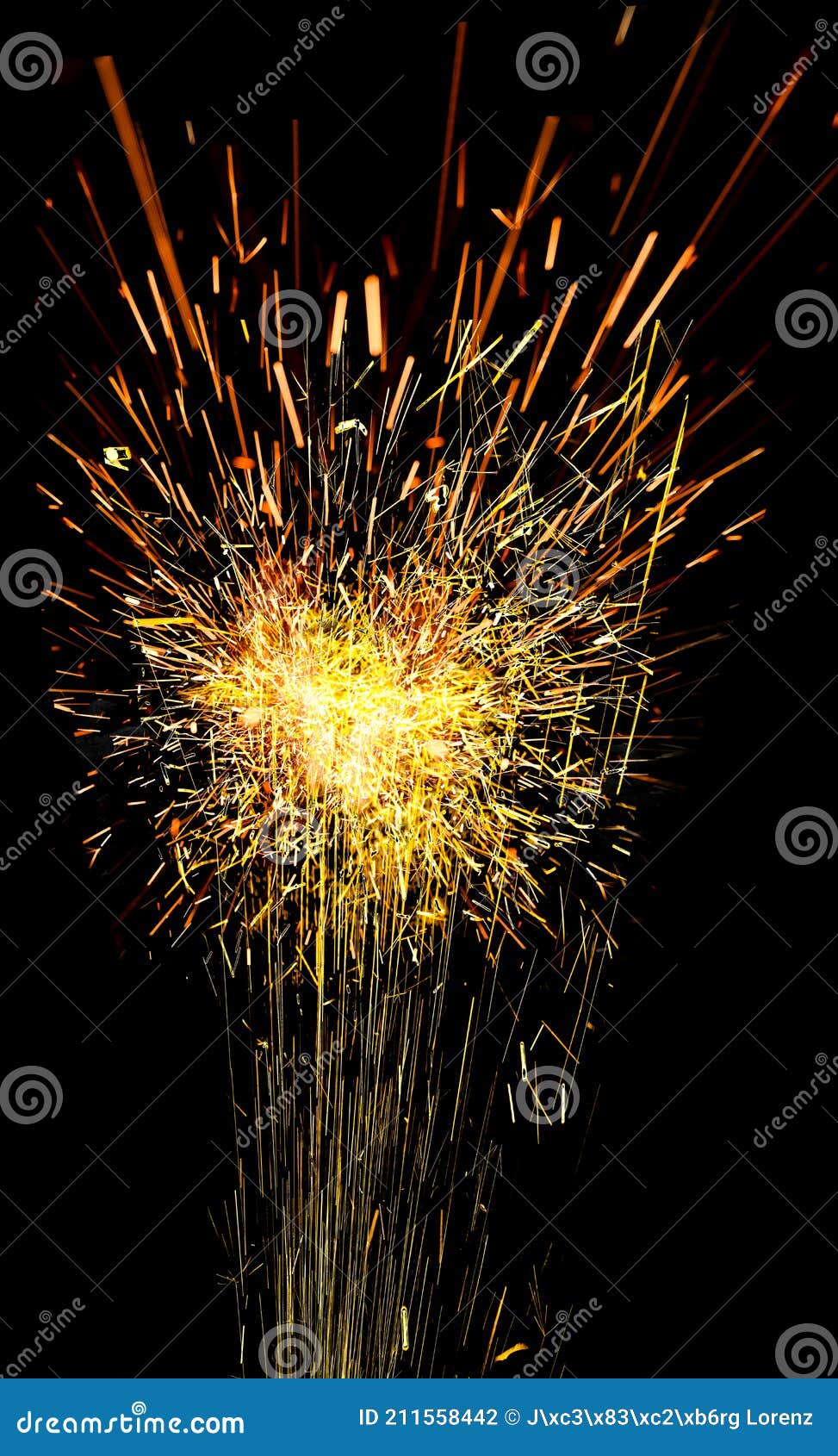 Flying Sparks during Fireworks. Stock Photo - Image of banger ...