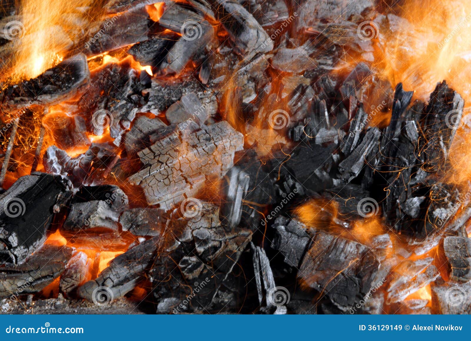 Flying Sparks and Glowing Coal Stock Image - Image of bonfire, fiery ...