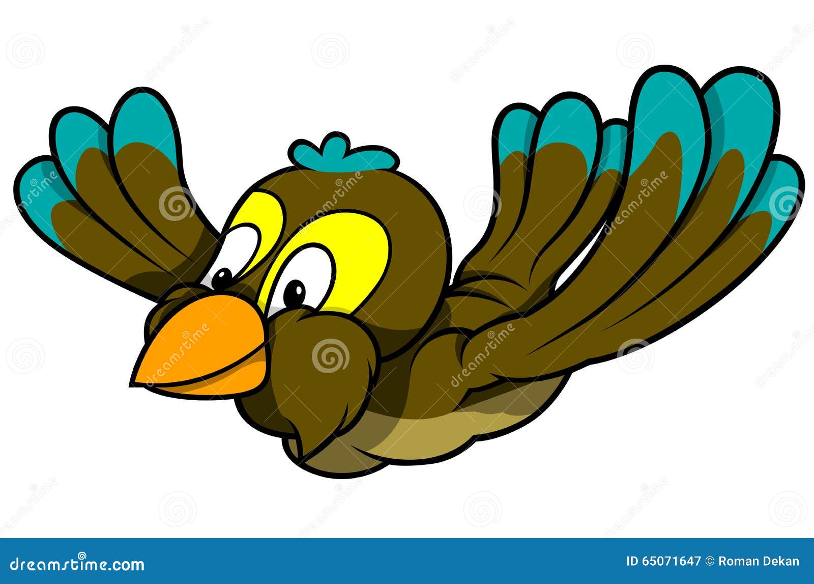 Flying Sparrow stock vector. Illustration of cartoon - 65071647
