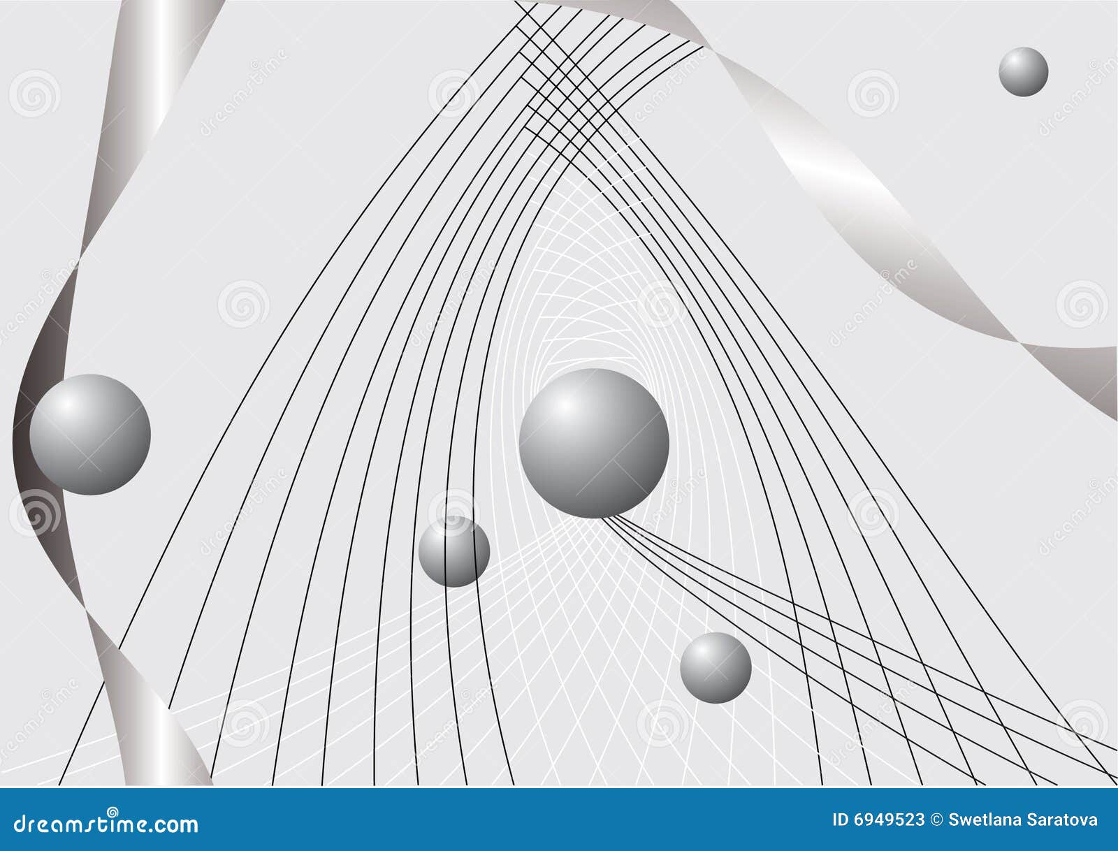 Flying Spheres and Tapes in Space1 Stock Vector - Illustration of ...