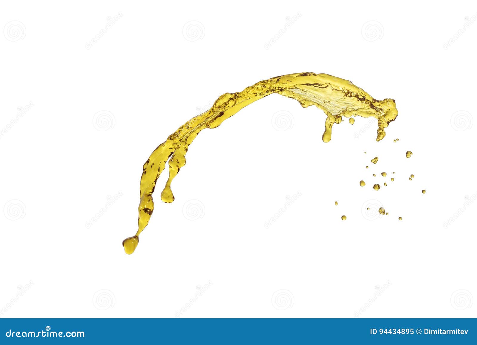 Flying Splash Yellow Color Liquid Over White Background Stock Image ...