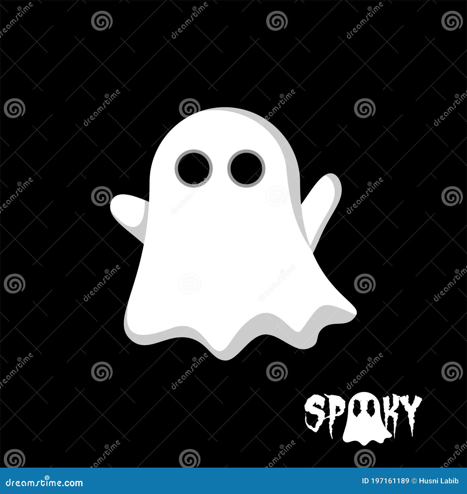 Flying Spooky Ghost Vector Illustration Stock Vector - Illustration of ...