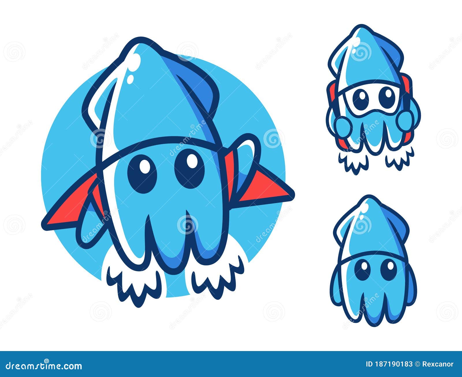 Flying Squid Logo Design Template Stock Vector - Illustration of ...