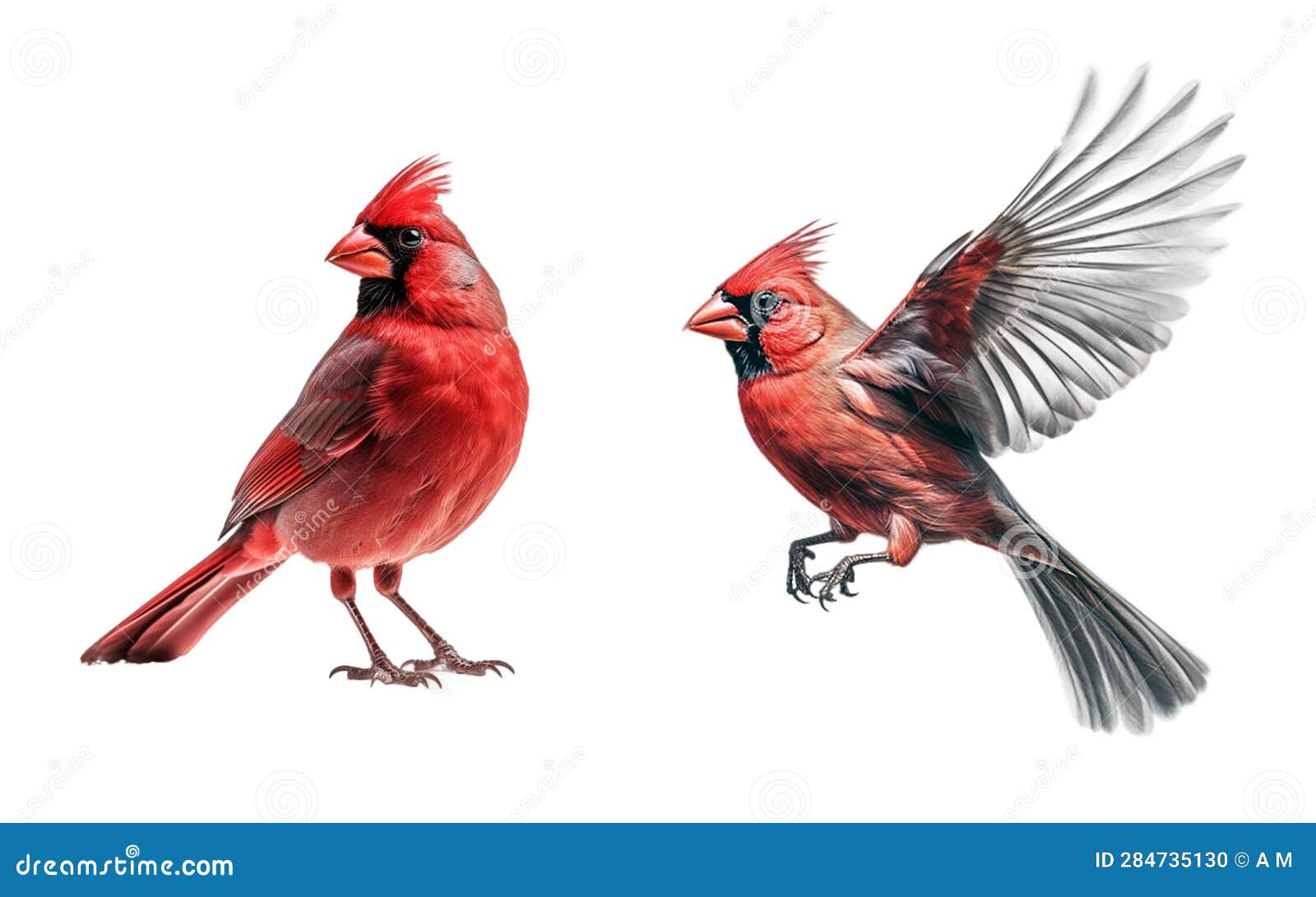 Cardinal Drawing Flying