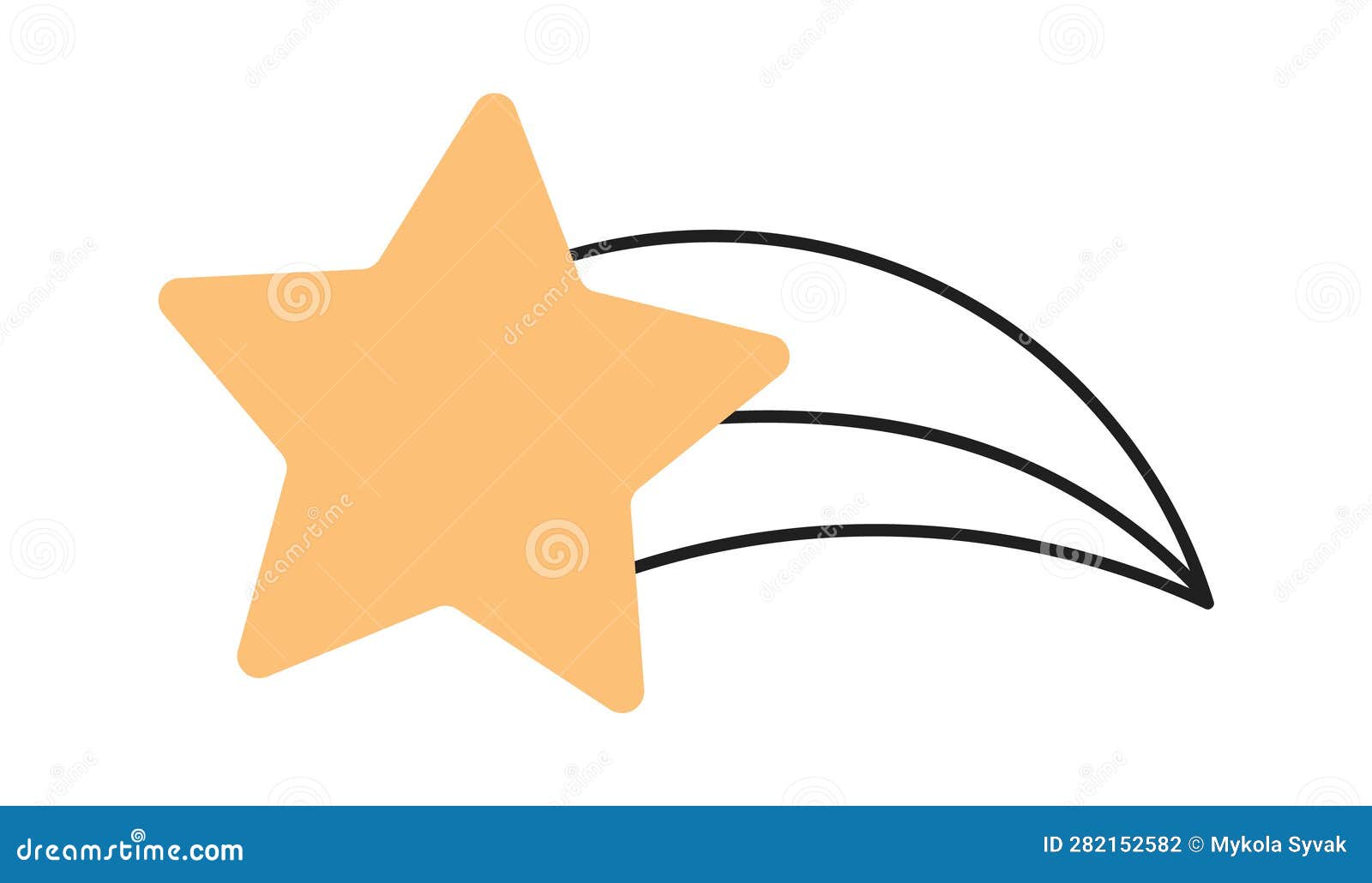 Flying Star Icon stock vector. Illustration of magic - 282152582