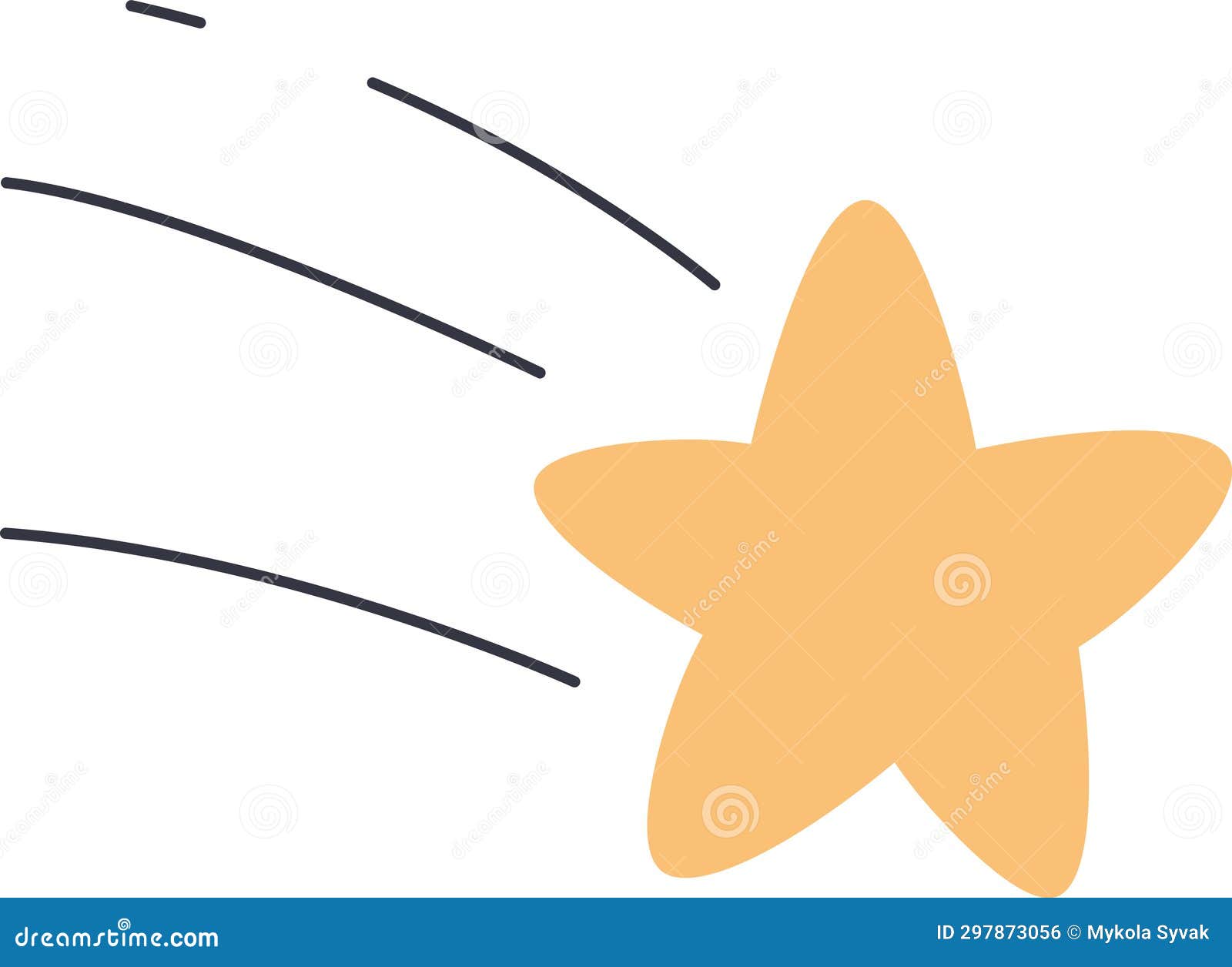 Flying Star Icon stock vector. Illustration of graphic - 297873056