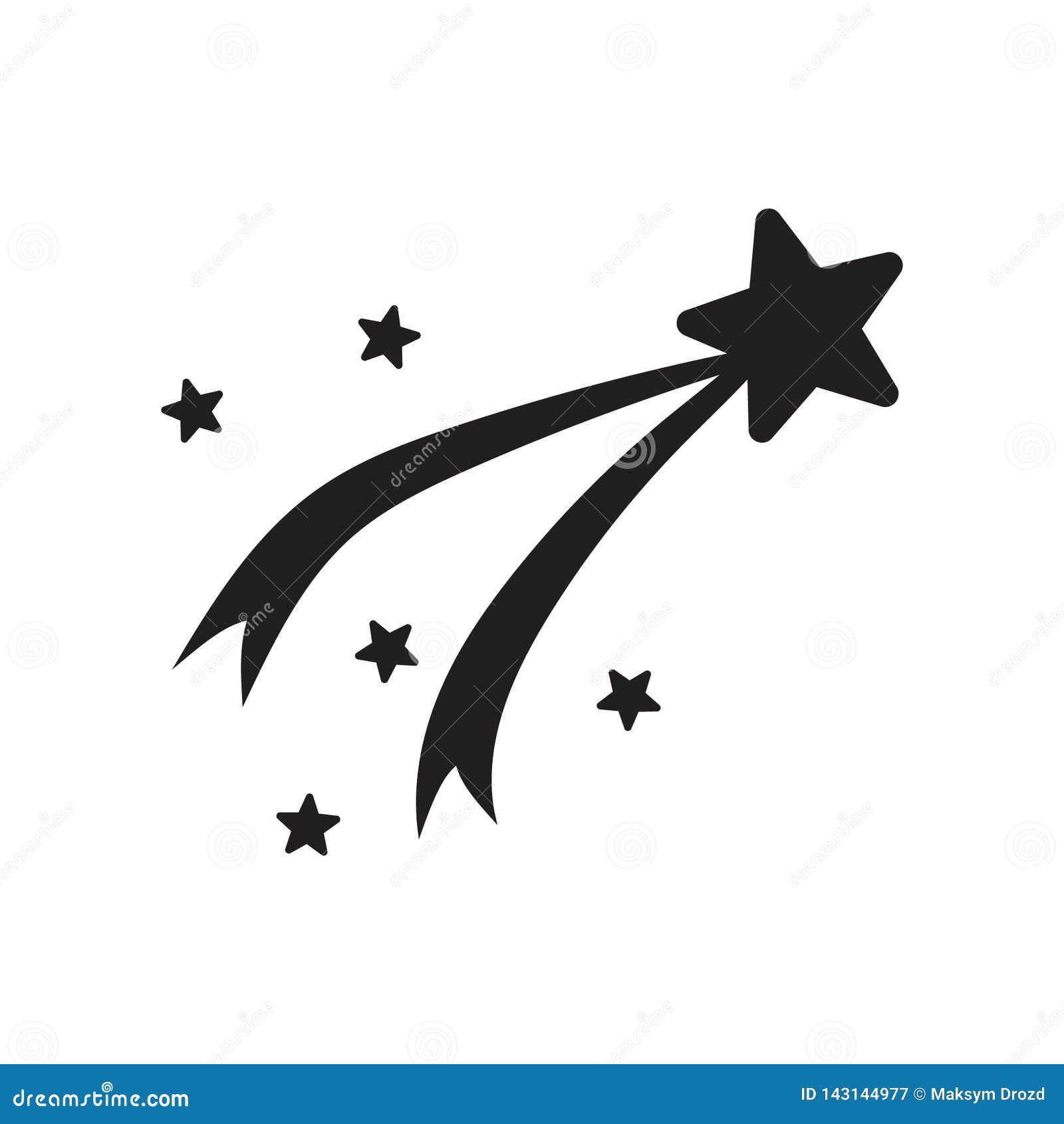 Flying star icon stock illustration. Illustration of black - 143144977