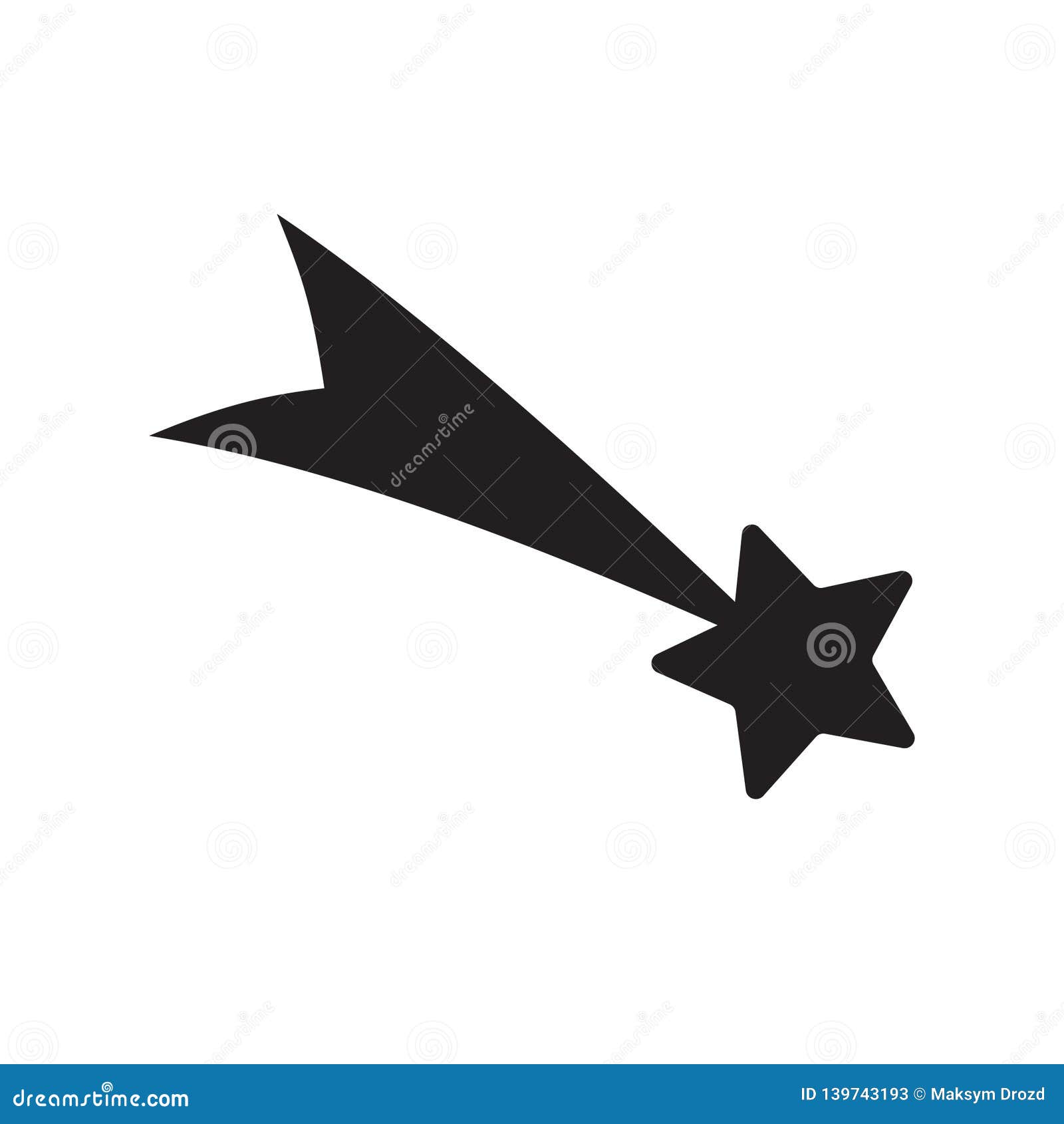 Flying star icon stock vector. Illustration of white - 139743193
