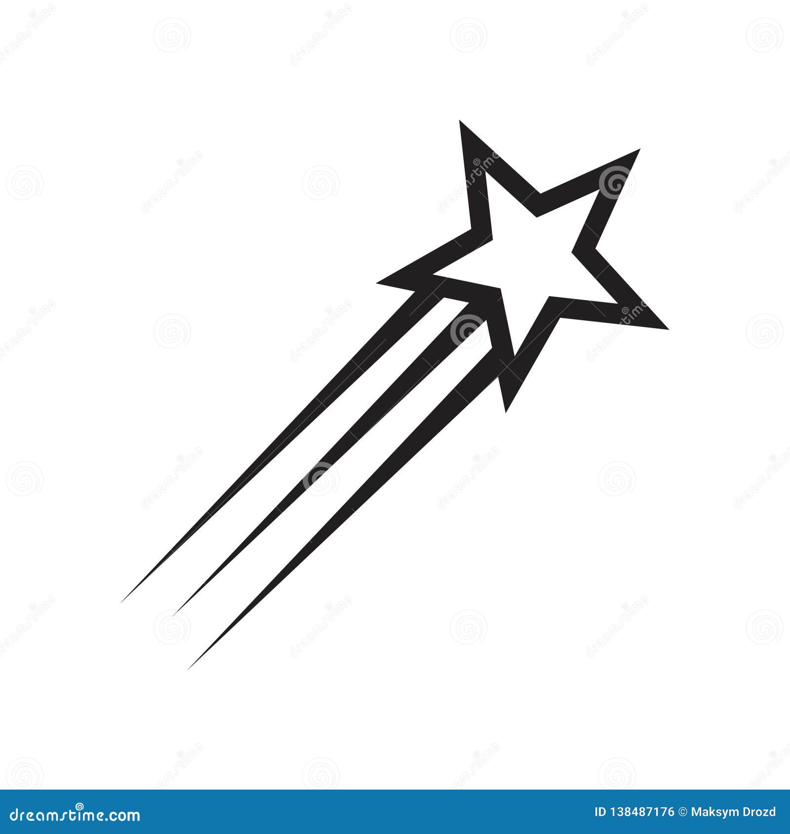 Flying star icon stock vector. Illustration of abstract - 138487176