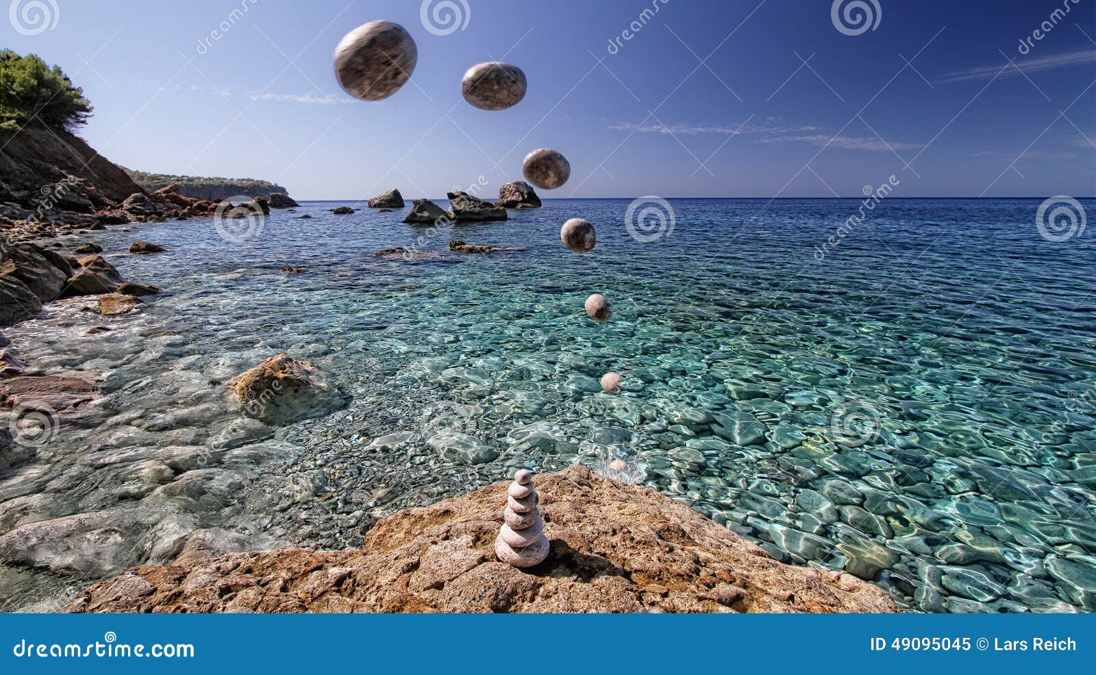 Flying Stone stock image. Image of deia, deya, palma - 49095045