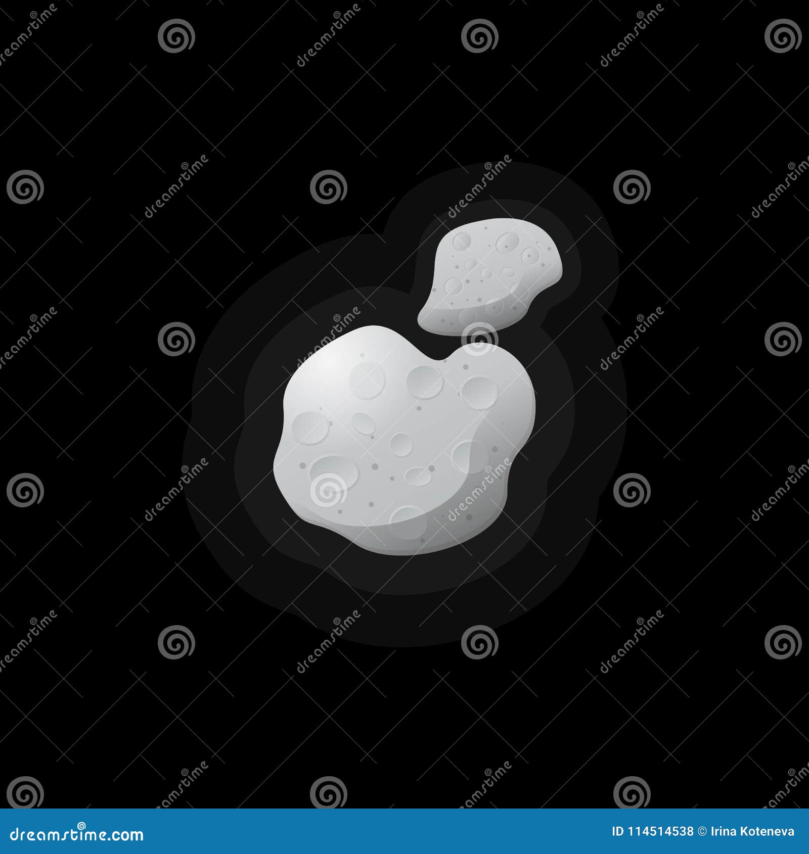 Flying stone in space stock vector. Illustration of environment - 114514538