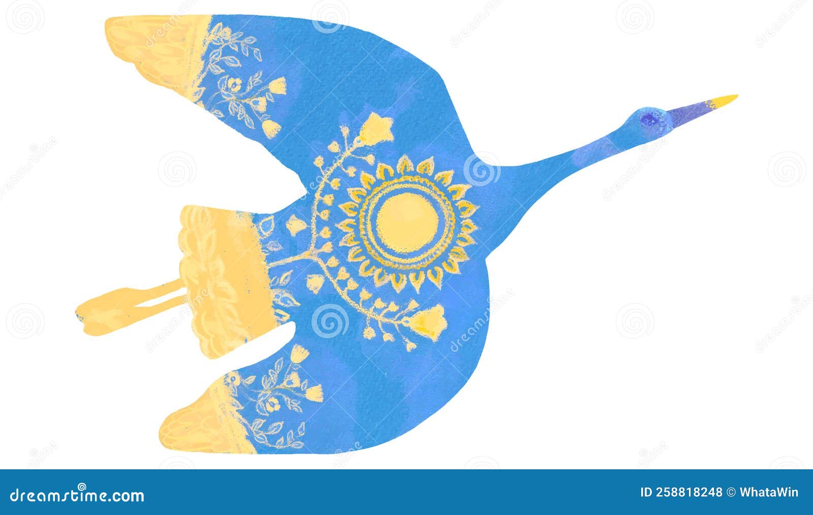 Flying Stork. Peace Symbol, No War Concept. Vector on White Background ...