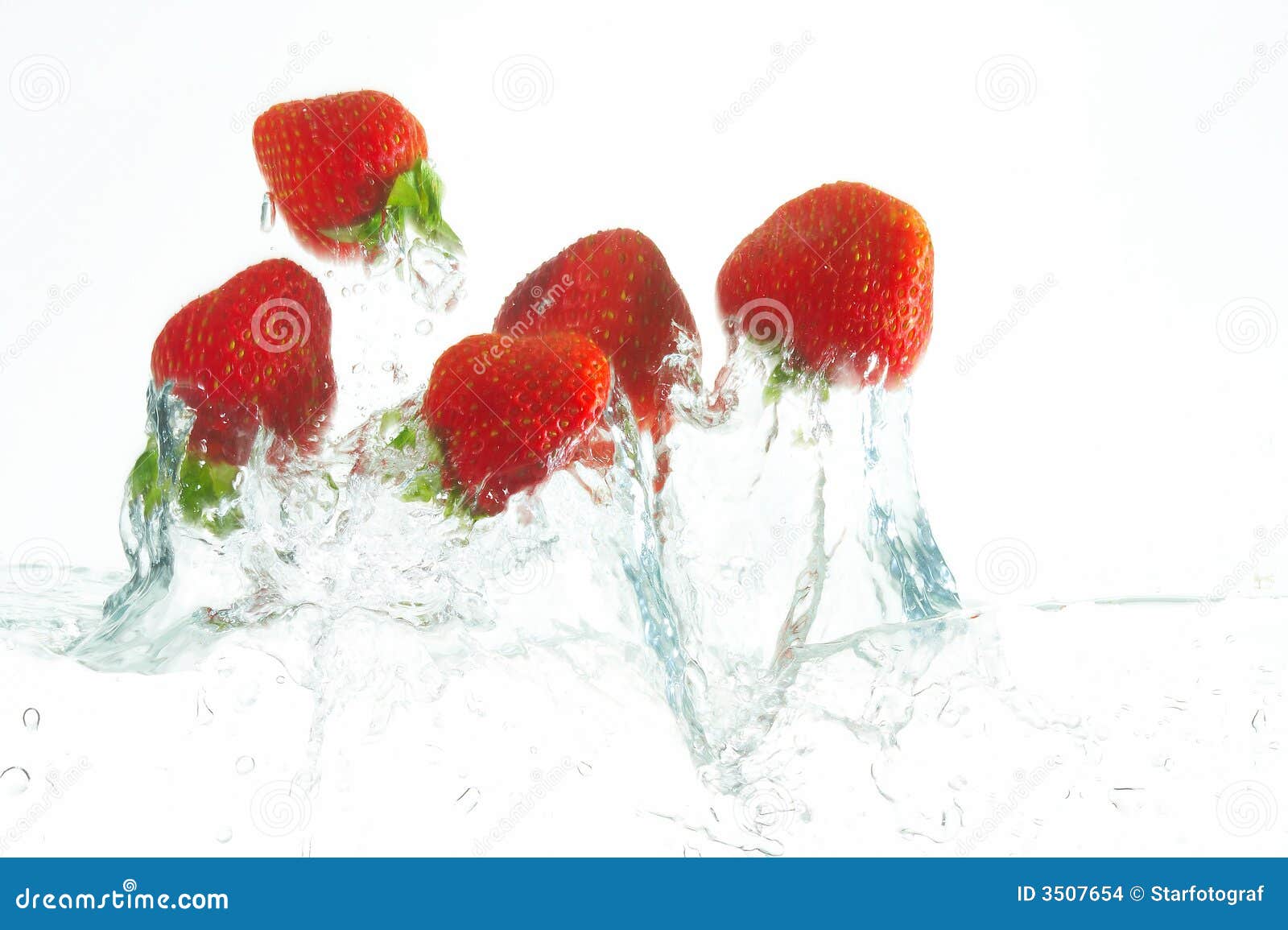 Flying strawberries stock photo. Image of product, water - 3507654