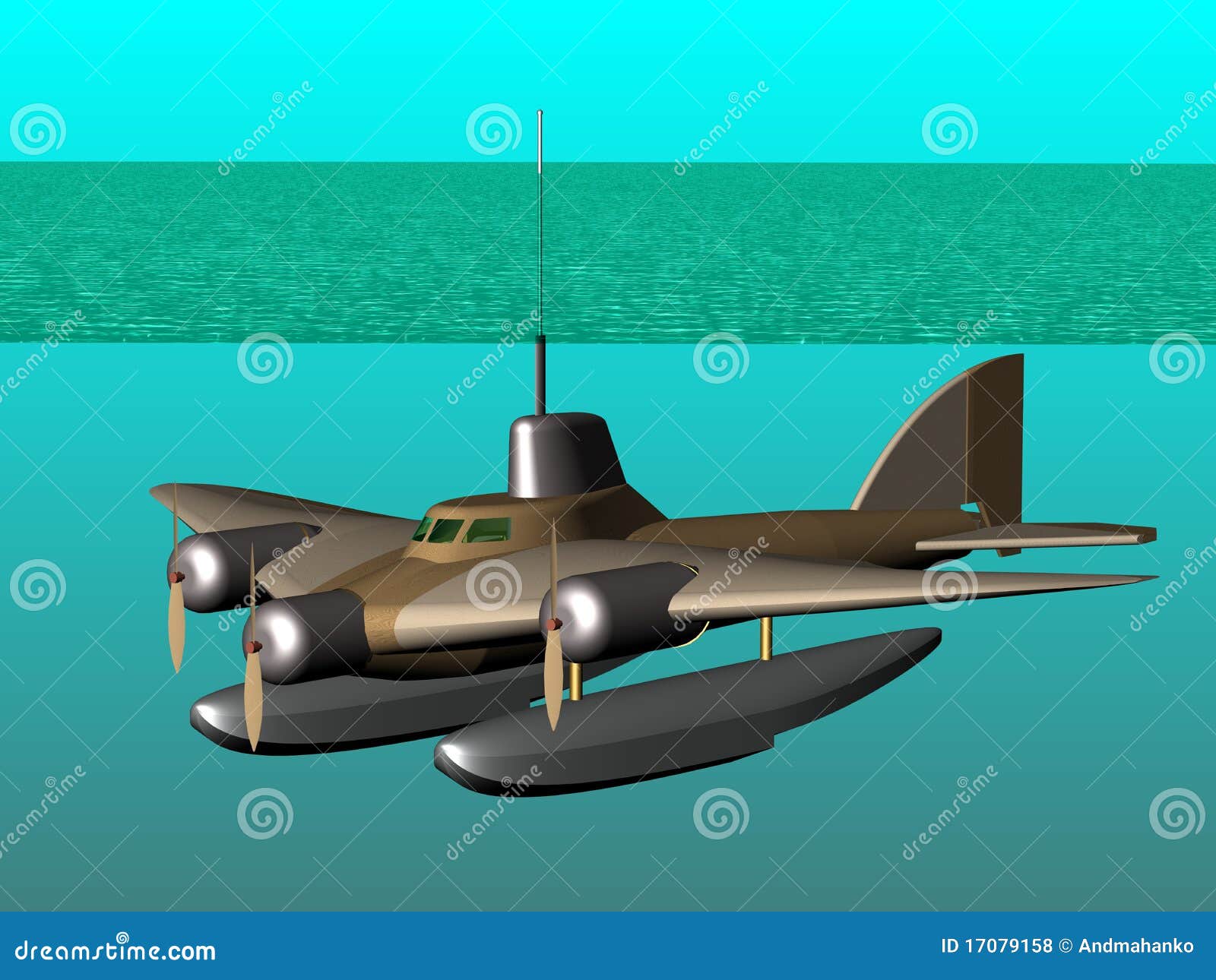 Flying Submarine. in Action. Stock Illustration - Illustration of ...