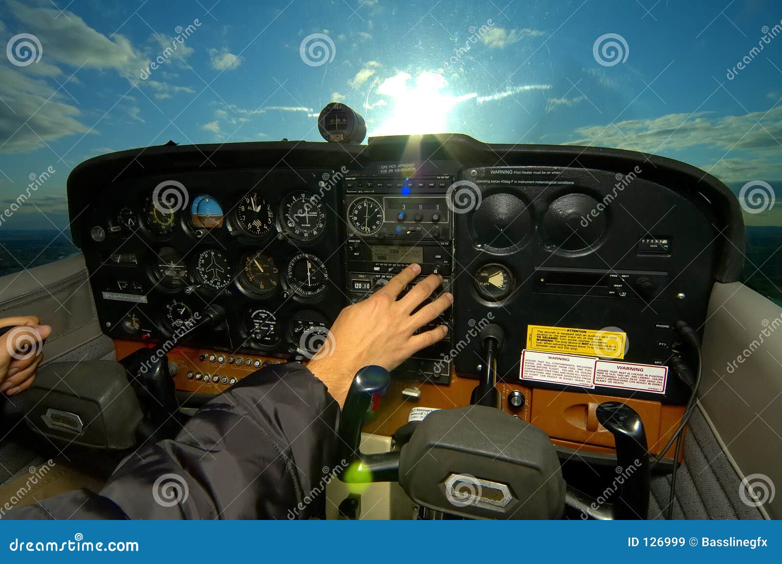 Flying into the Sun stock image. Image of landscape, pilot - 126999