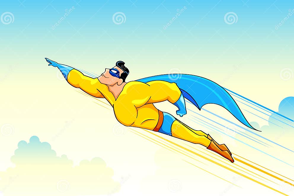 Flying Superhero stock vector. Illustration of healthy - 22317448