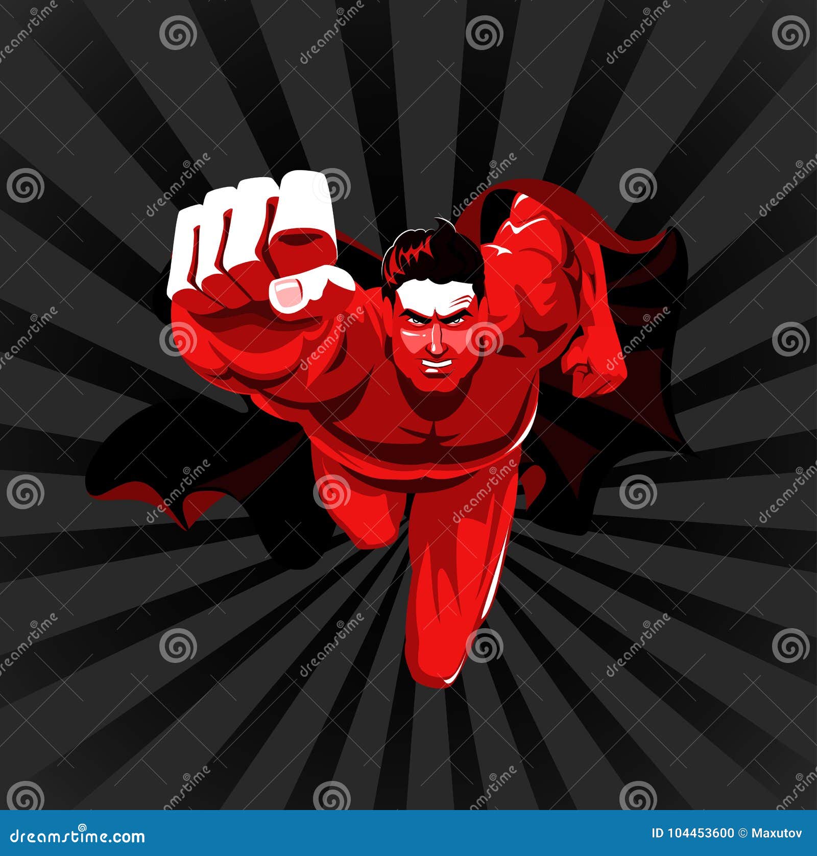 Flying superhero on camera stock vector. Illustration of superhero ...
