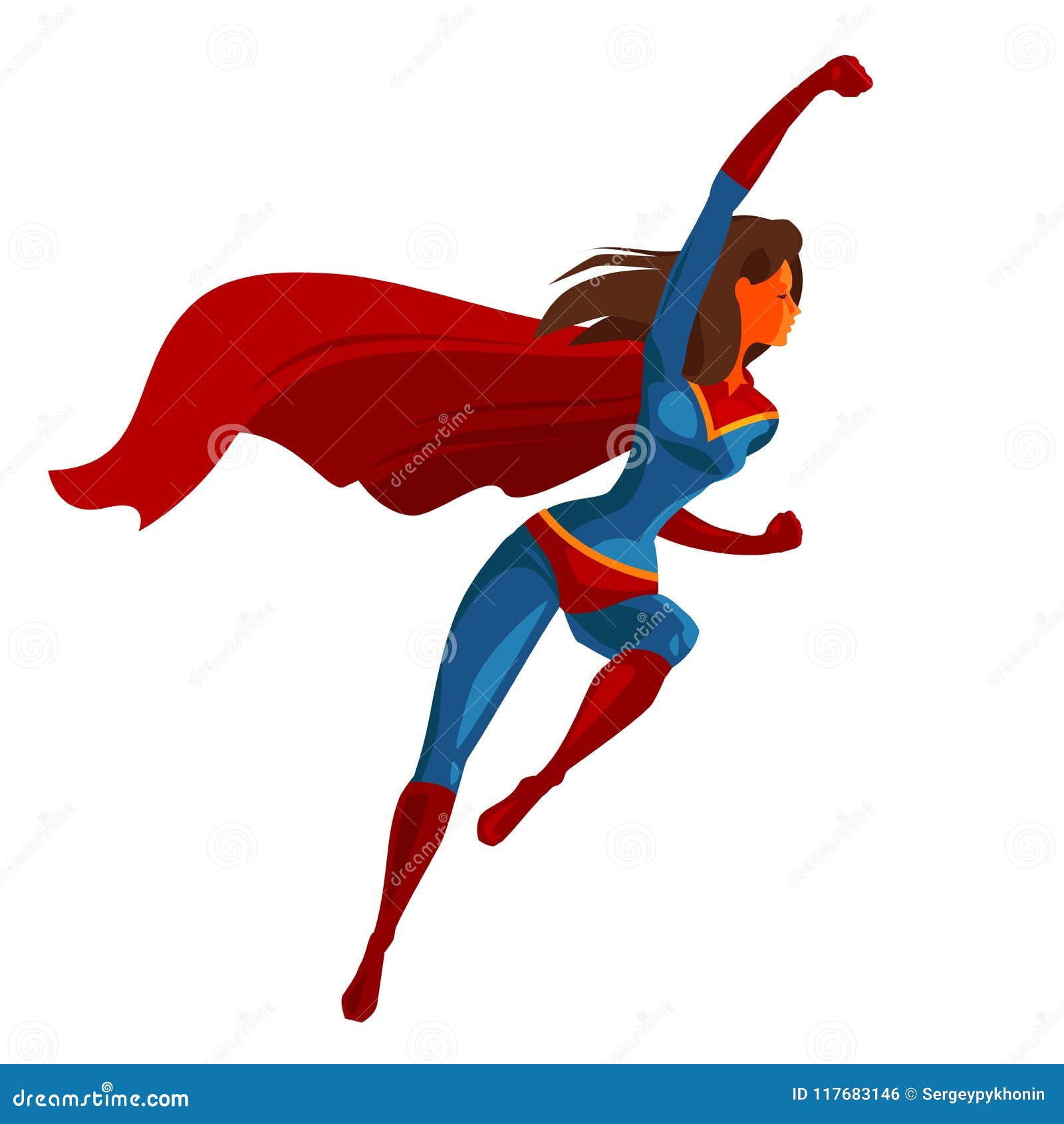 Flying Superhero Vector Cartoon Illustration 182794840
