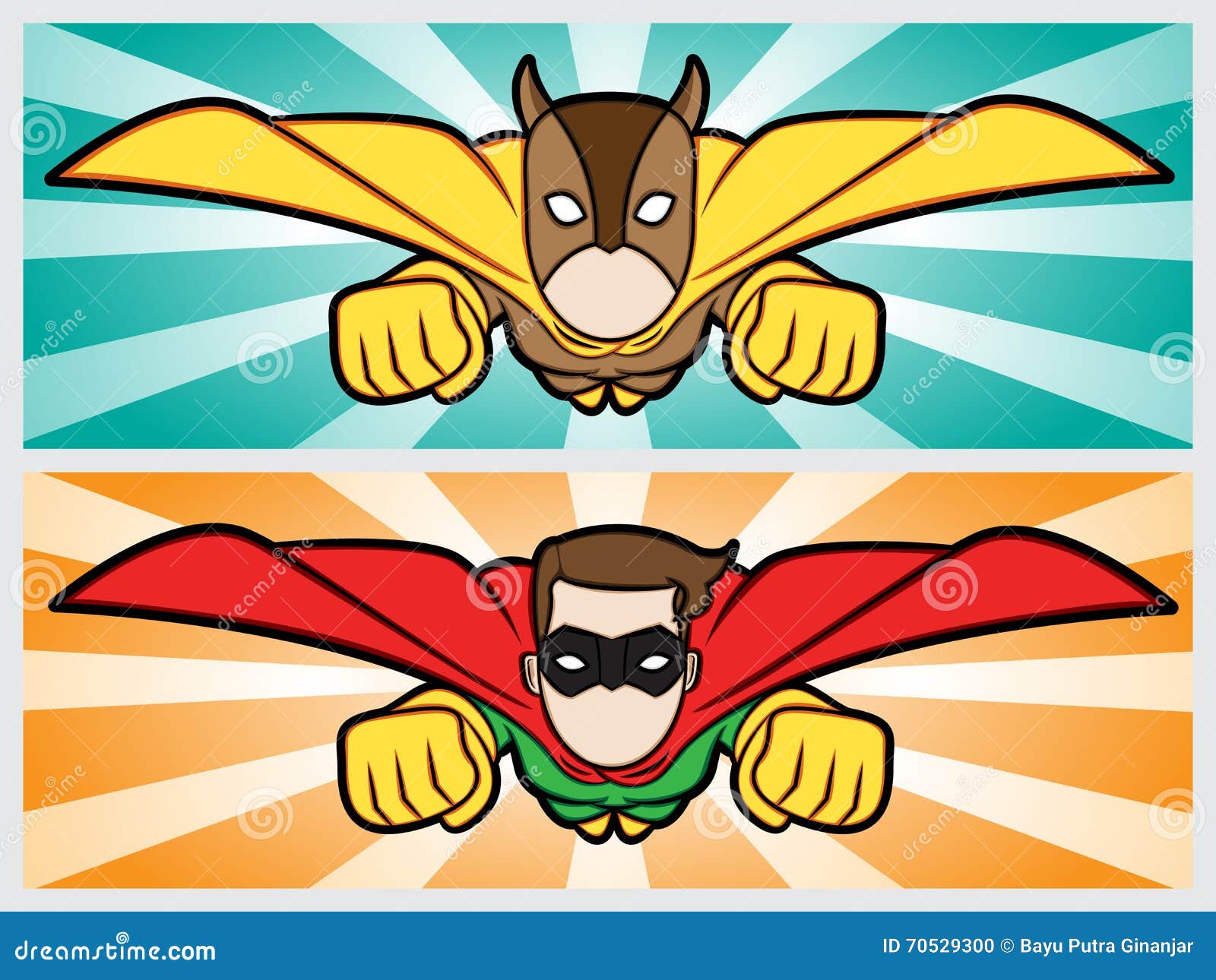 Flying superhero stock vector. Illustration of costume - 70529300