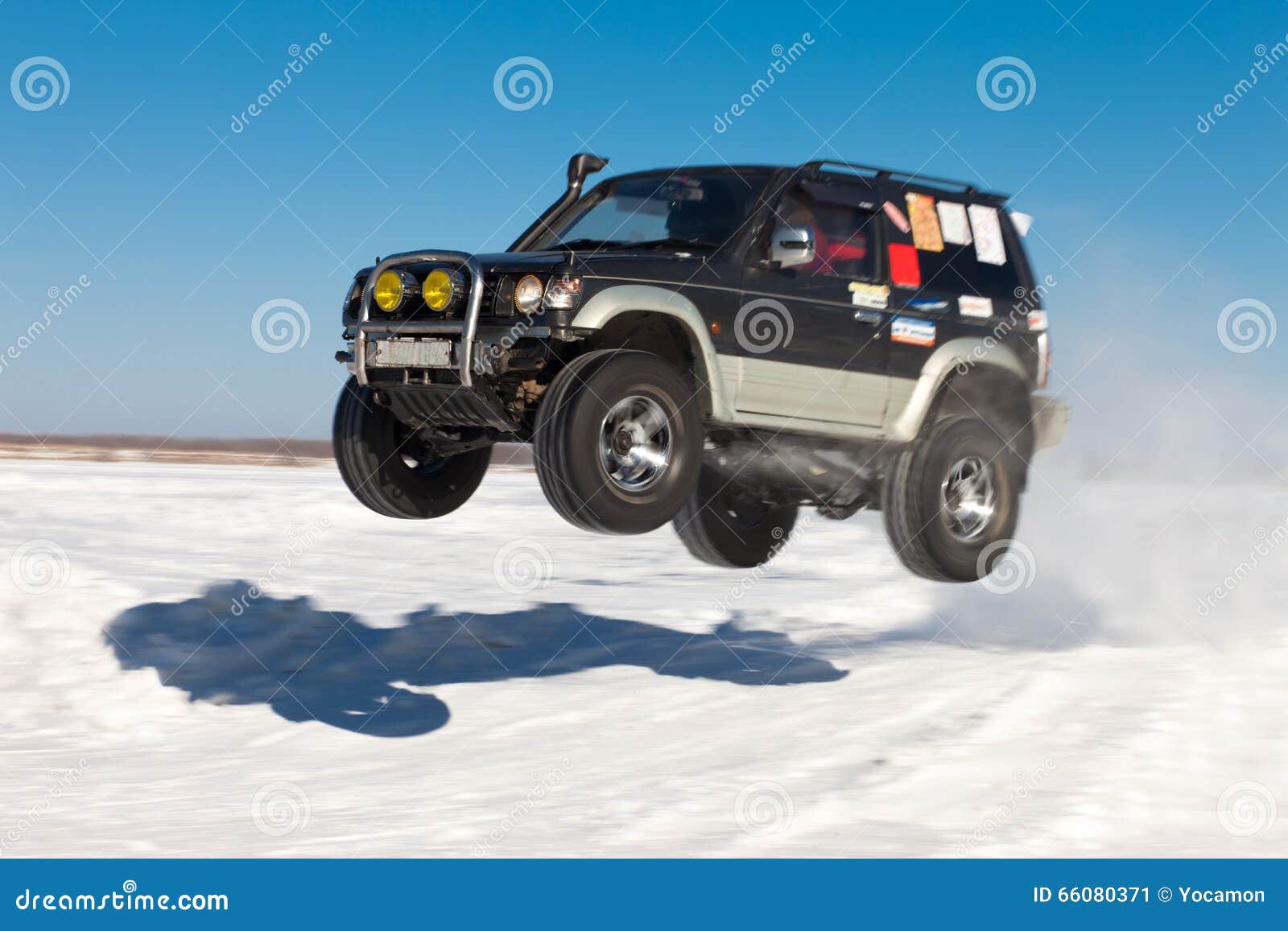 Flying SUV stock image. Image of automobile, auto, outdoor - 66080371