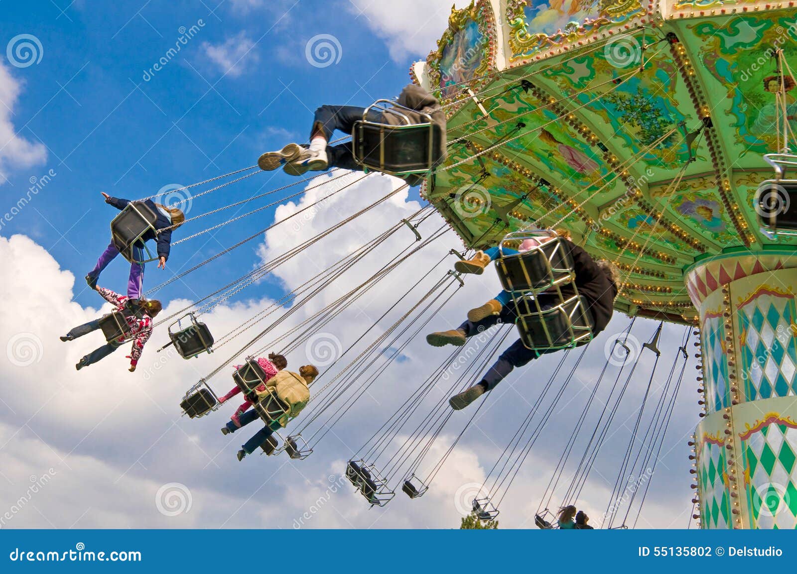 Flying Swing Carnival Rides At A Local Street Fair Editorial Image ...