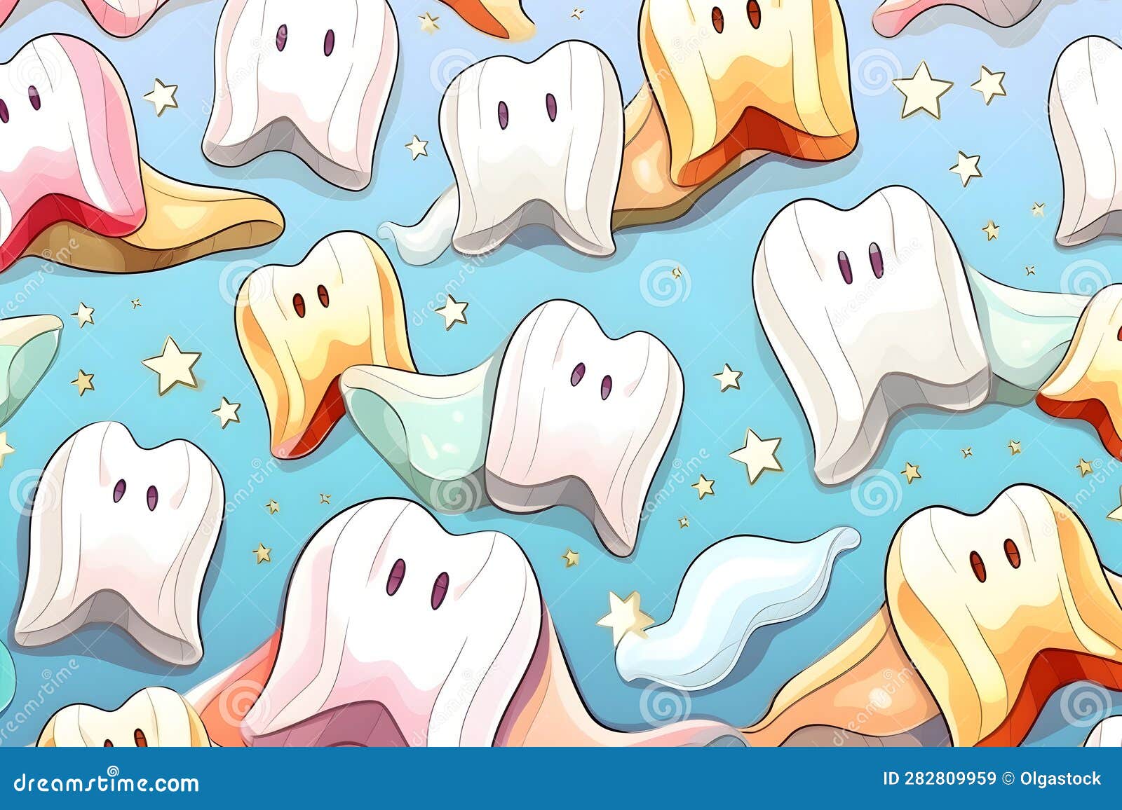 Flying teeth at night stock illustration. Illustration of bristles ...