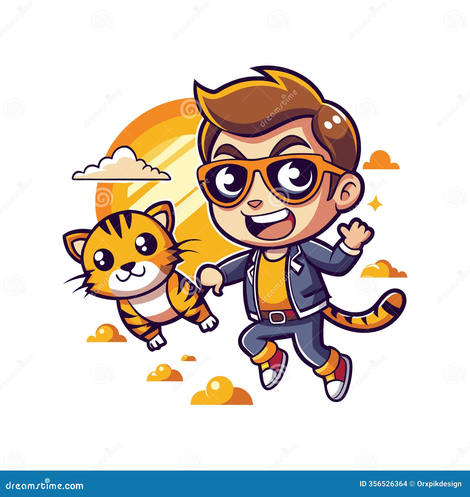 Flying Tiger Cub in Troubled State Stock Vector - Illustration of ...