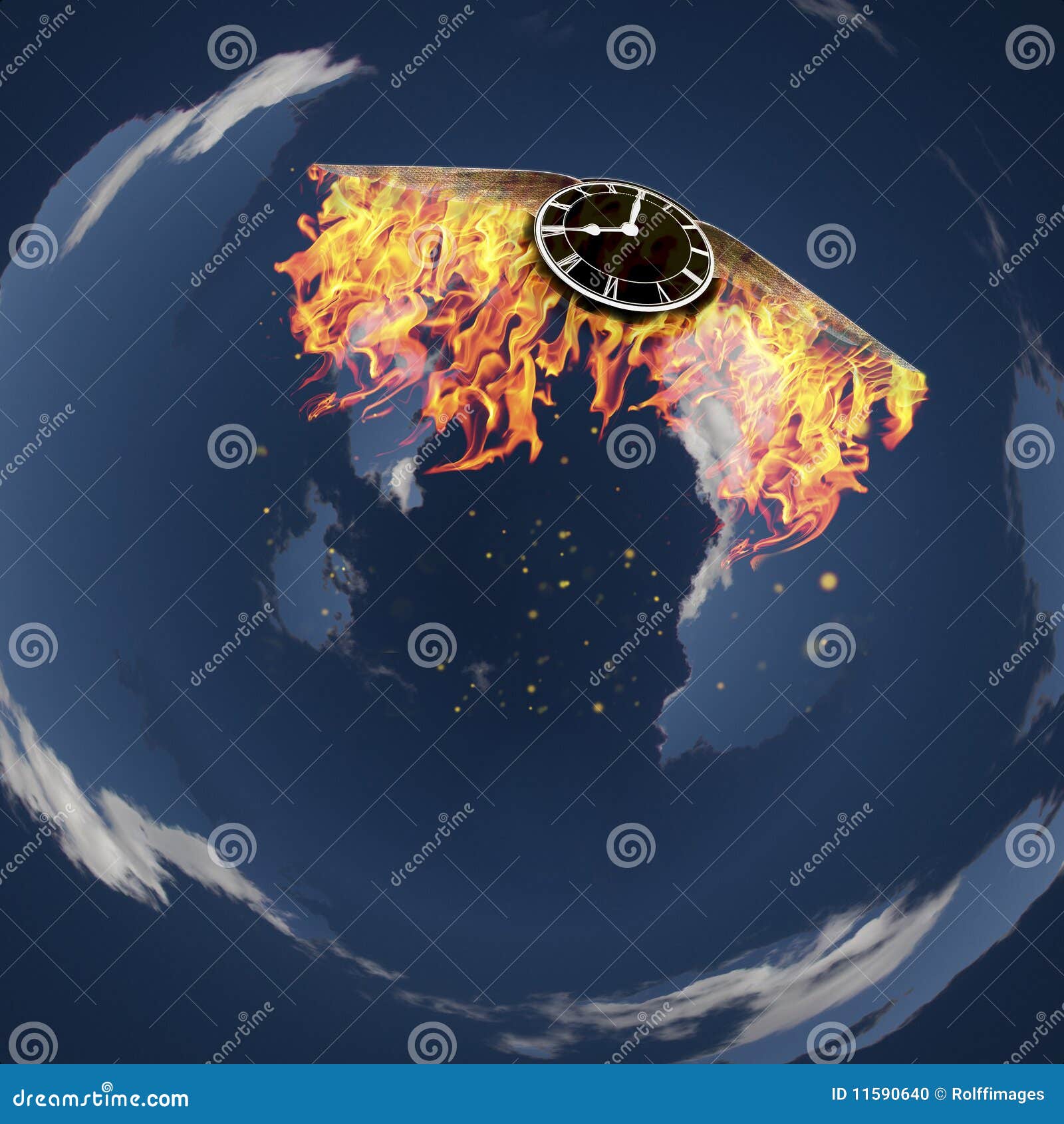 Flying Time stock illustration. Illustration of bonfire - 11590640