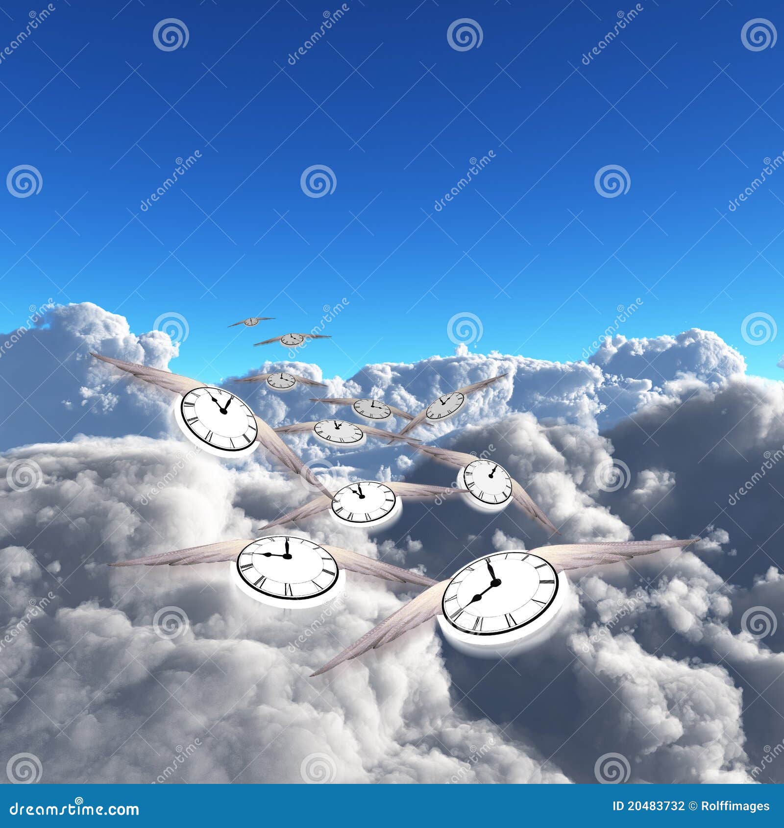 Flying Time stock illustration. Illustration of life - 20483732