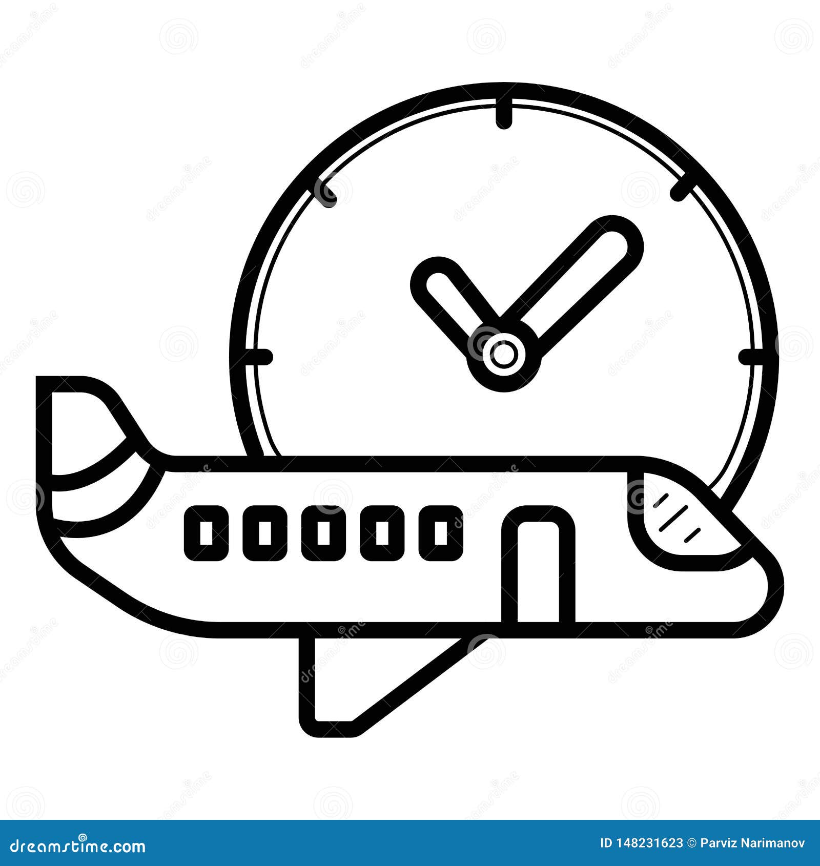Flying Time Icon Vector Illustration Stock Vector - Illustration of ...
