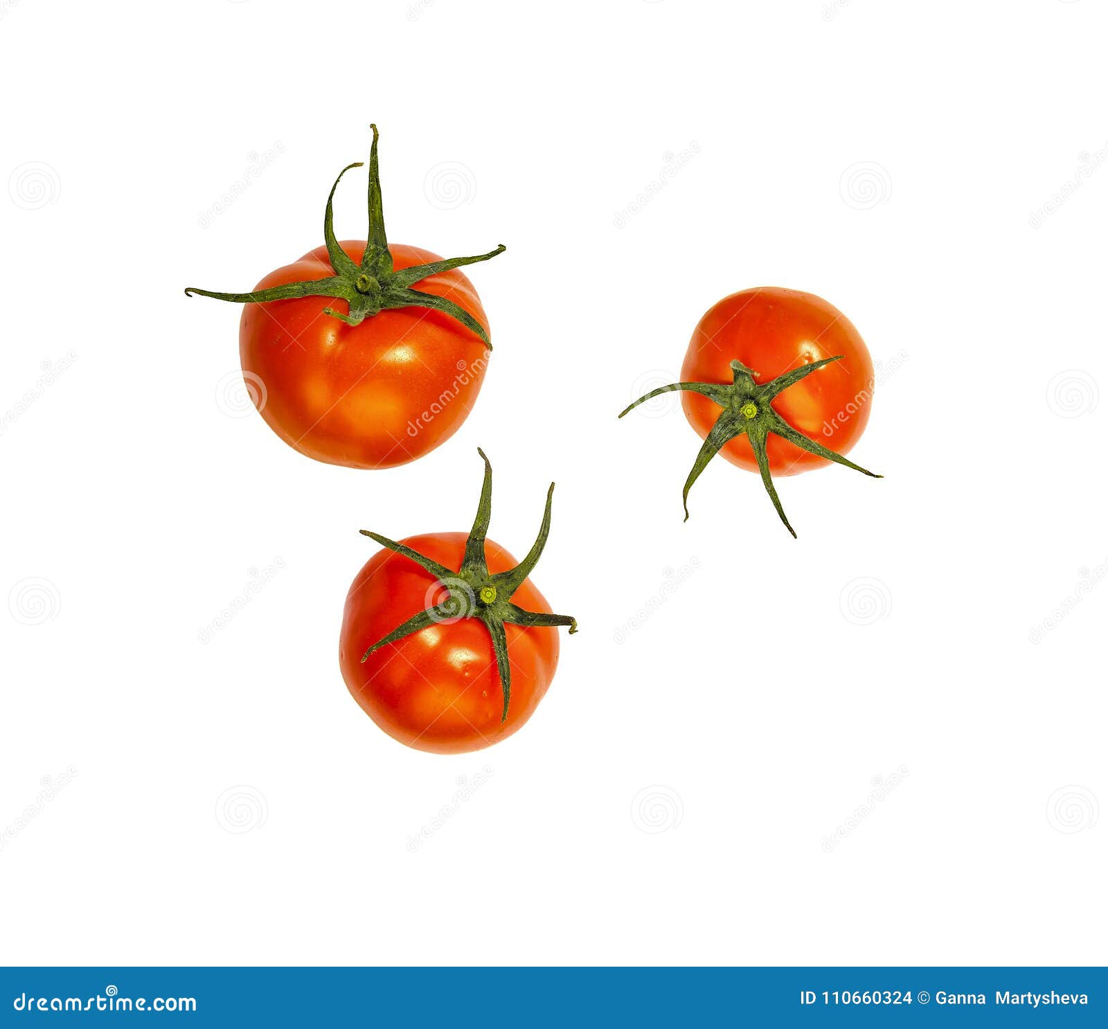 Flying Tomatoes Isolated on White Background. Top View Stock Photo ...