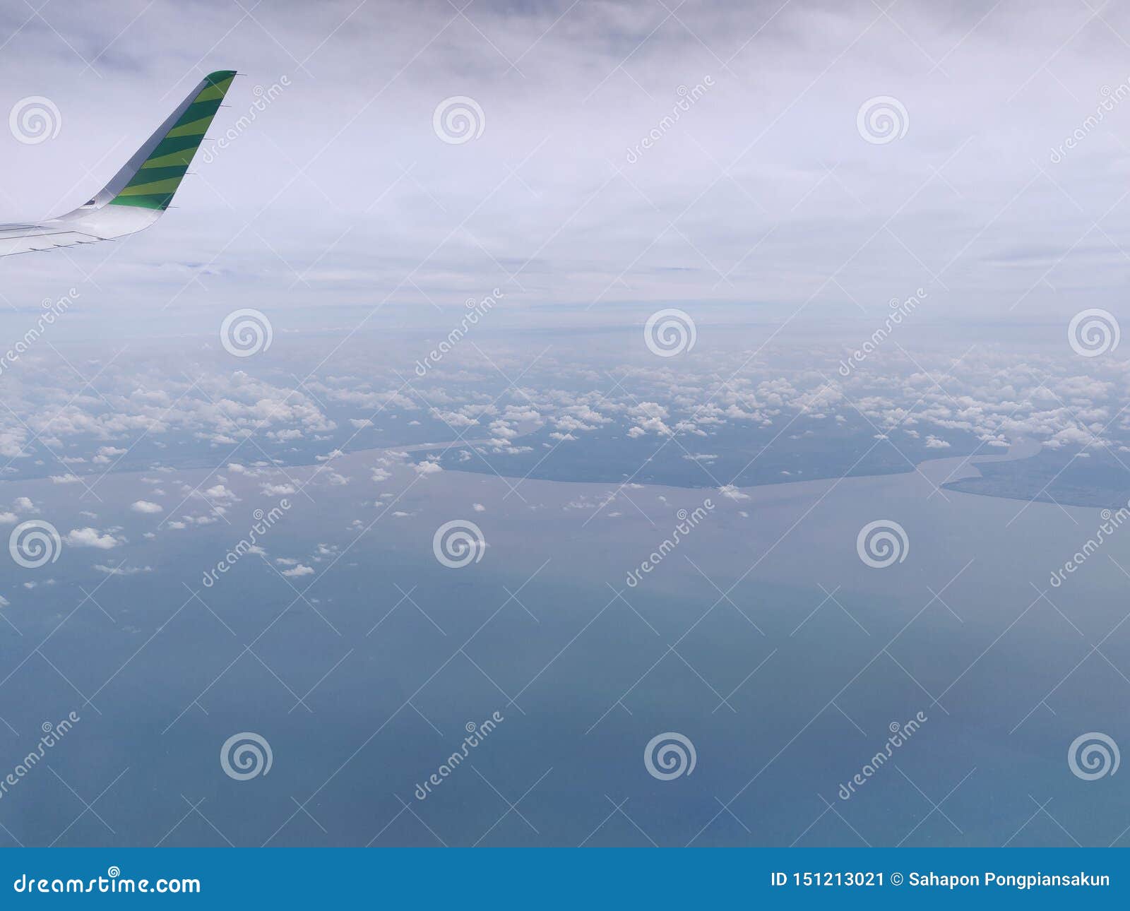 Flying and Traveling, View from Airplane Window on the Wing Editorial ...