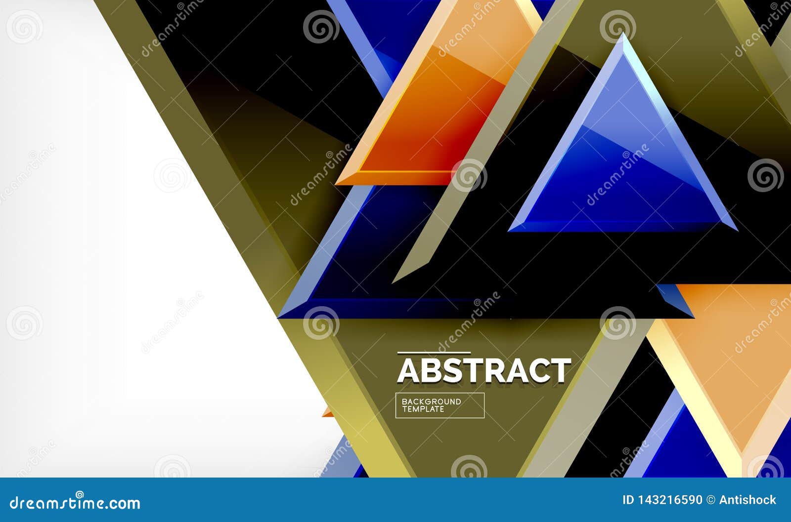 Flying Triangles Compostion Geometric Background Stock Vector ...