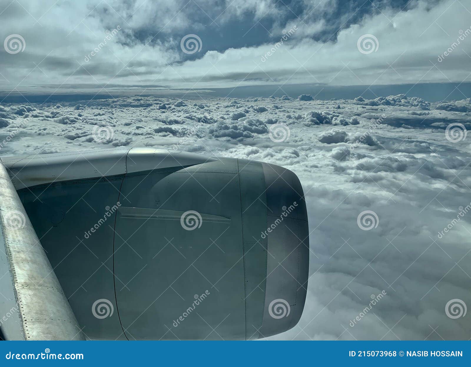Flying Turbine Engine of an Aircraft Above Clouds Stock Photo - Image ...