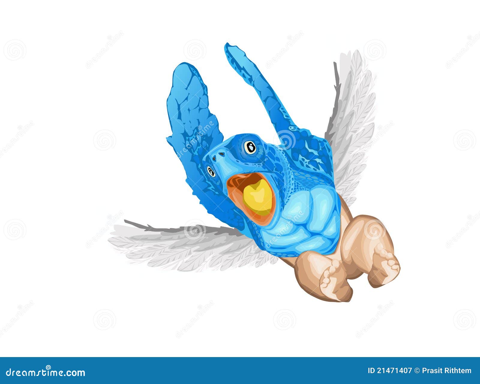 Flying turtle stock vector. Illustration of undersea - 21471407