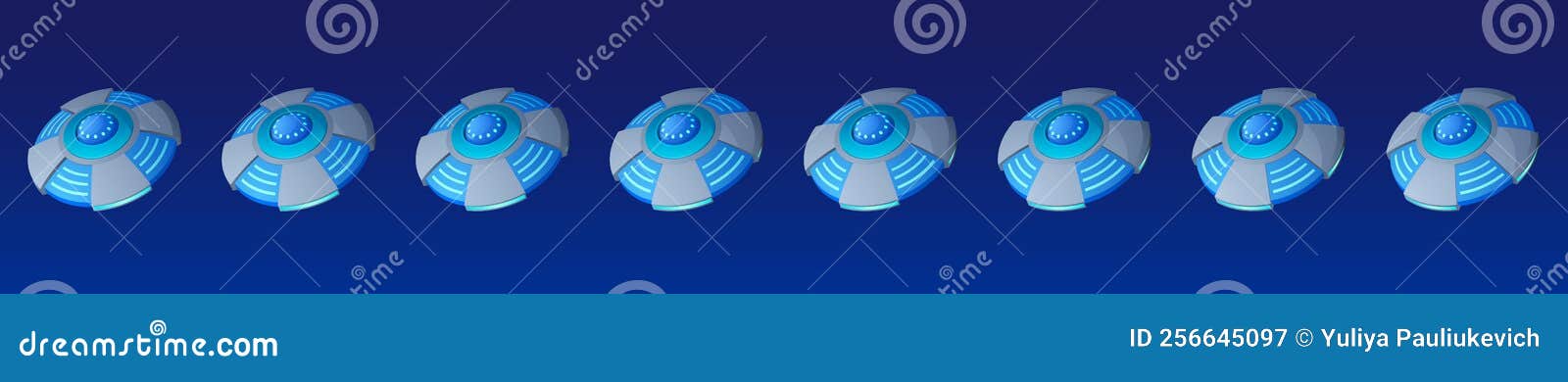 Flying Ufo Saucer Animation Sprite Sheet Effect Stock Vector ...