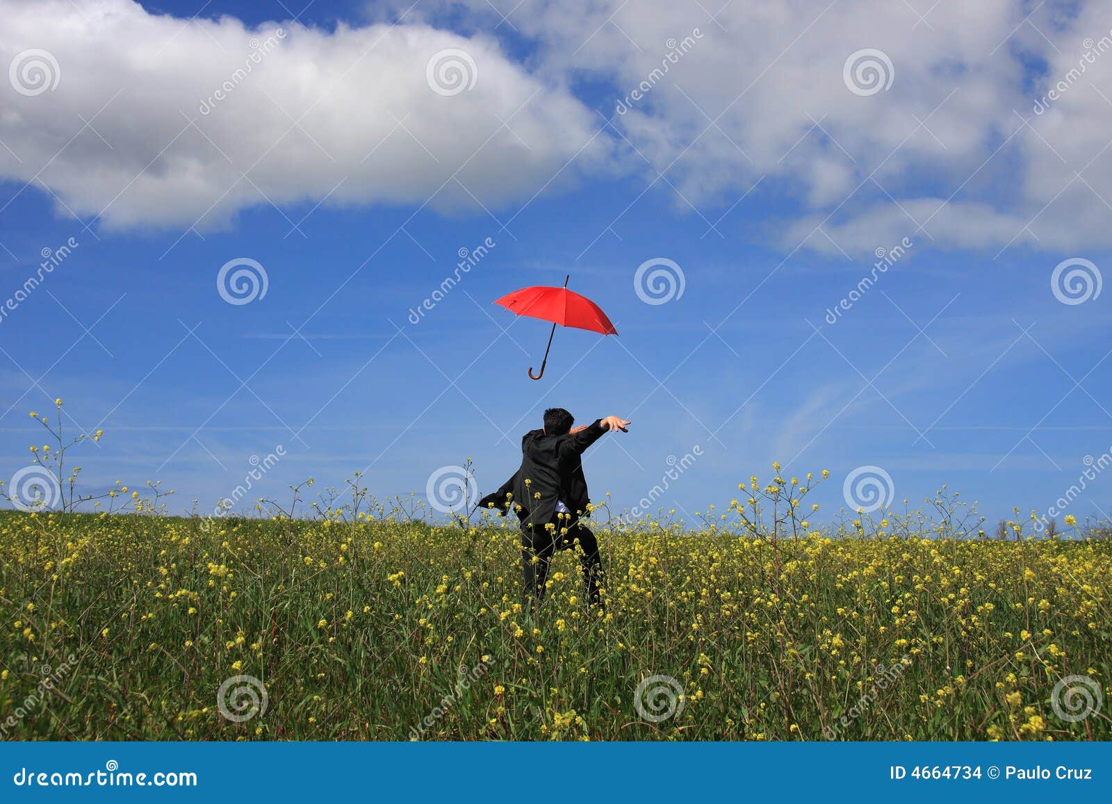 Flying umbrella stock photo. Image of businessman, hope - 4664734