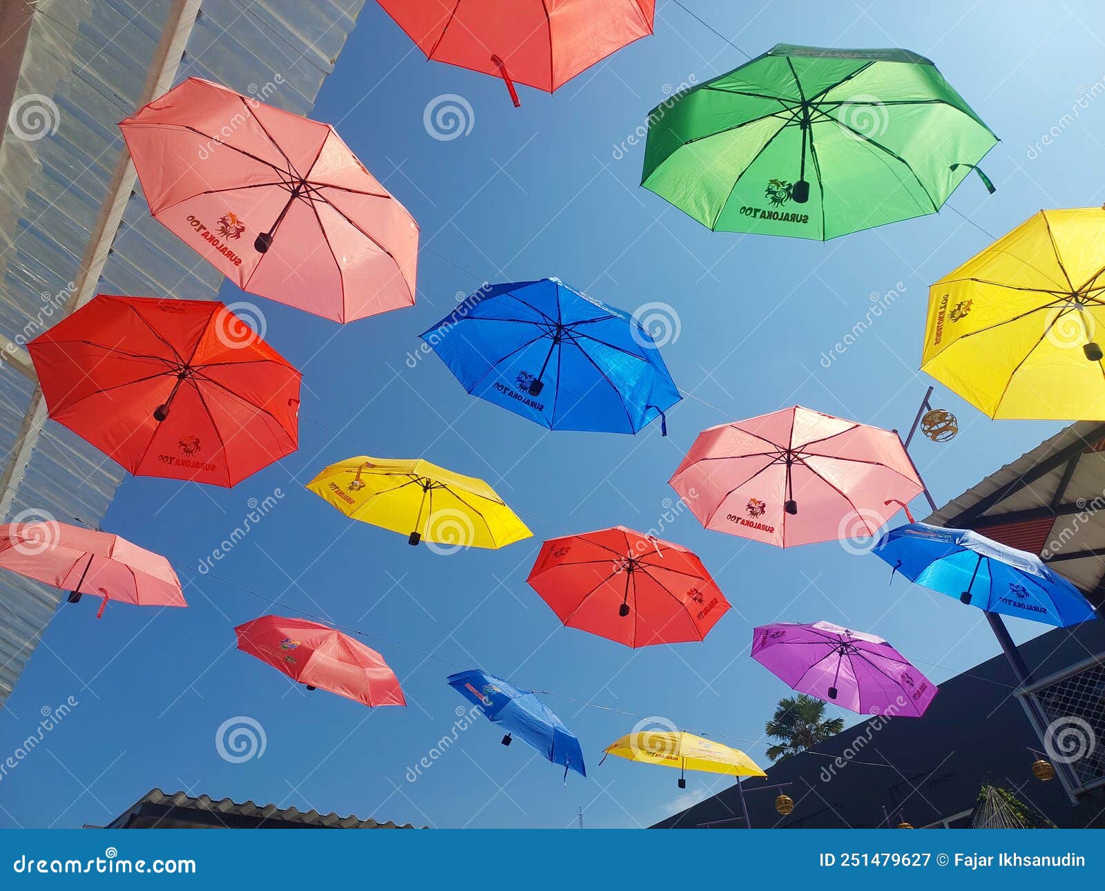 Flying Umbrella on Blue Sky Editorial Photography - Image of balloon ...